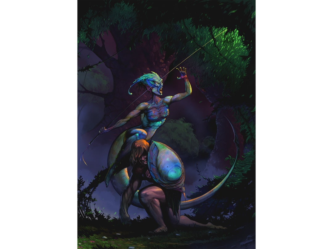 70s Retro Action Fantasy Art Download Emerald Green Night - Etsy