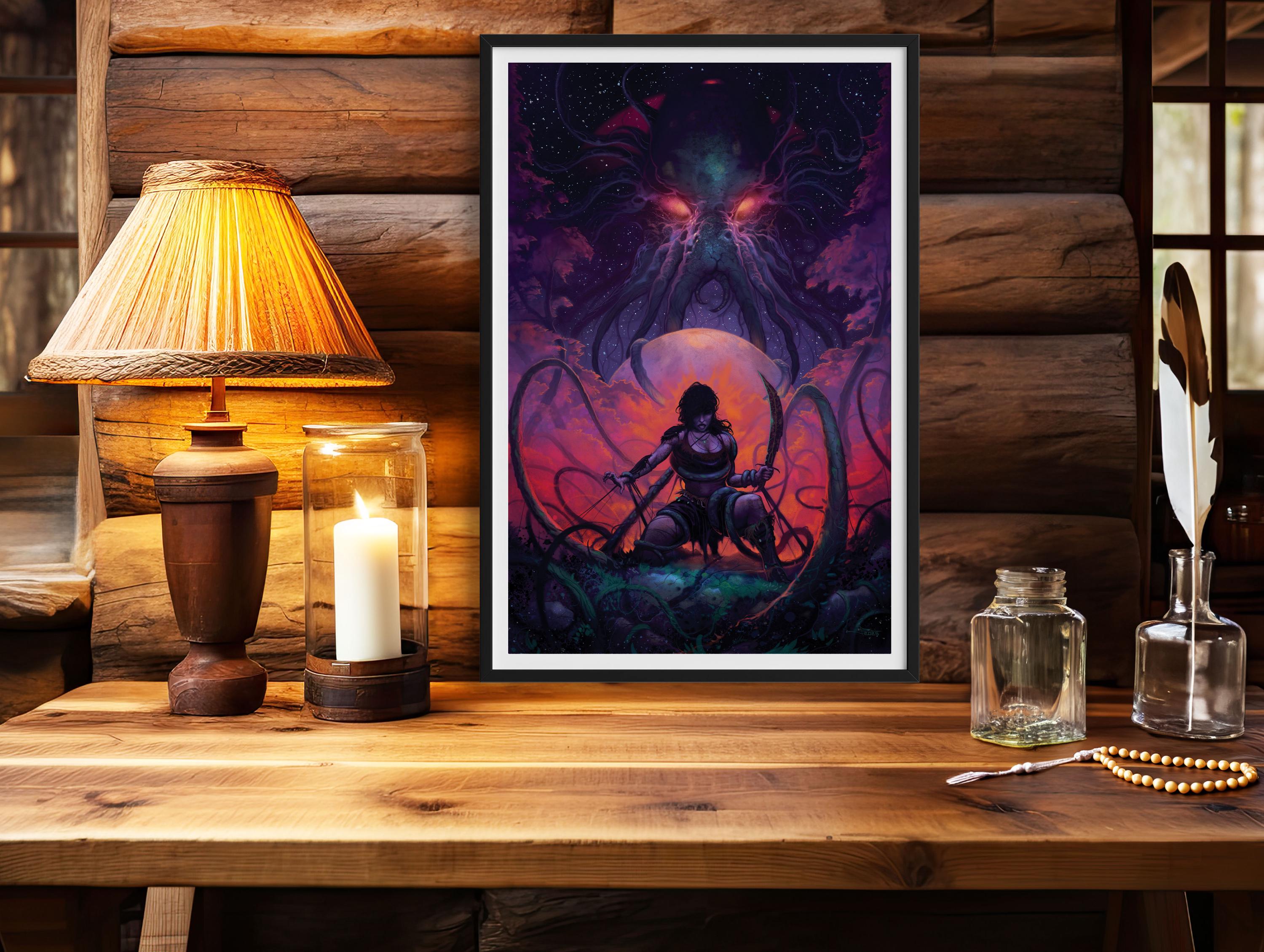 Cthulhu Art Download, Pulp Horror Wall Art, Cosmic Horror Illustration ...