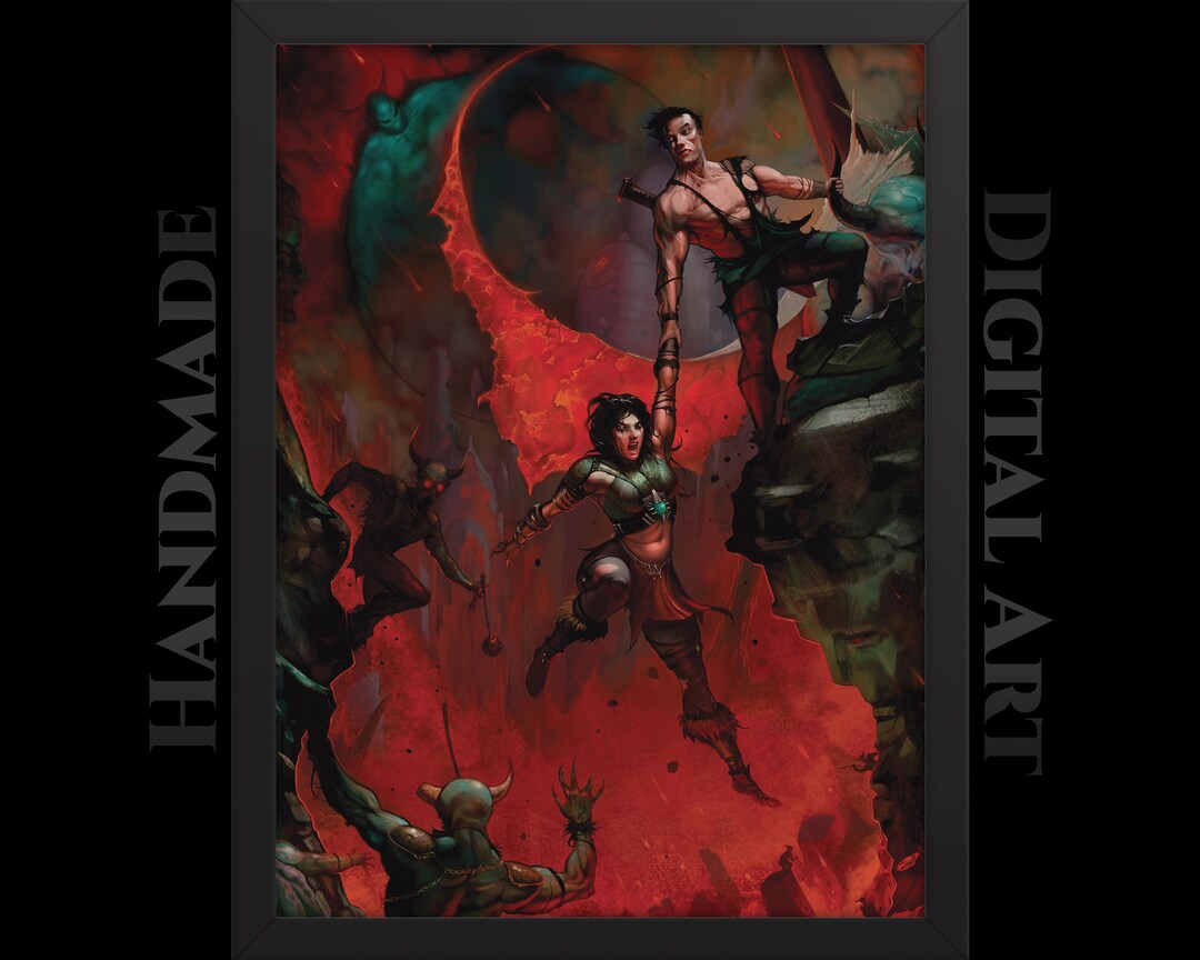 Epic Fantasy Framed Art Doomsday Wall Art for Metalheads Room Decor ...