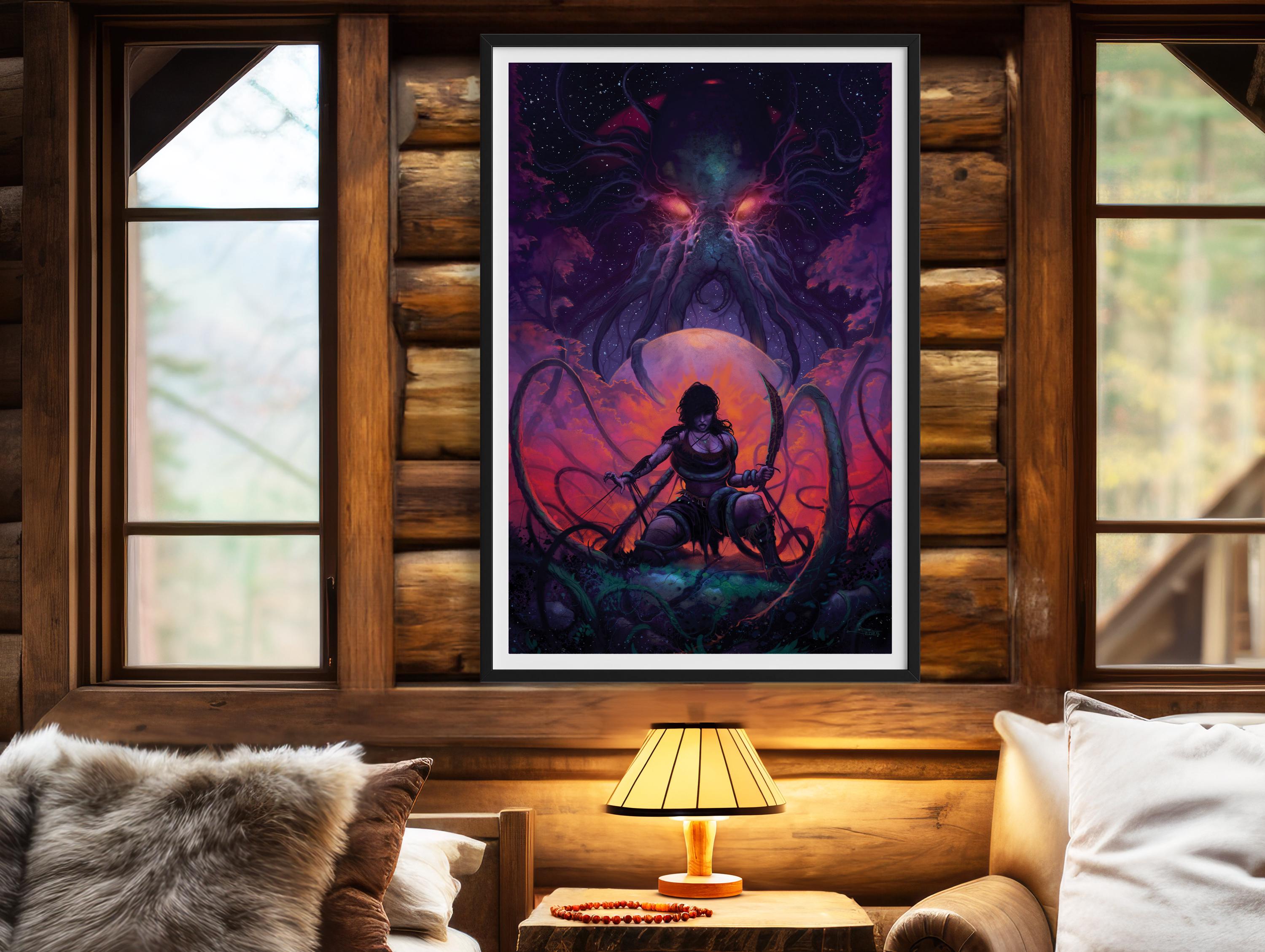Cthulhu Art Download, Pulp Horror Wall Art, Cosmic Horror Illustration ...