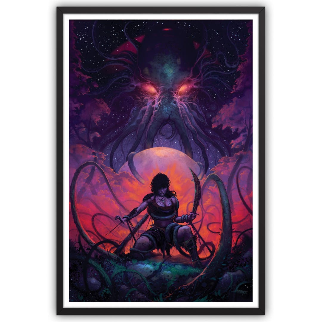 Cthulhu Illustration Dark Fantasy Art Download, Retro Comics Pulp Wall ...