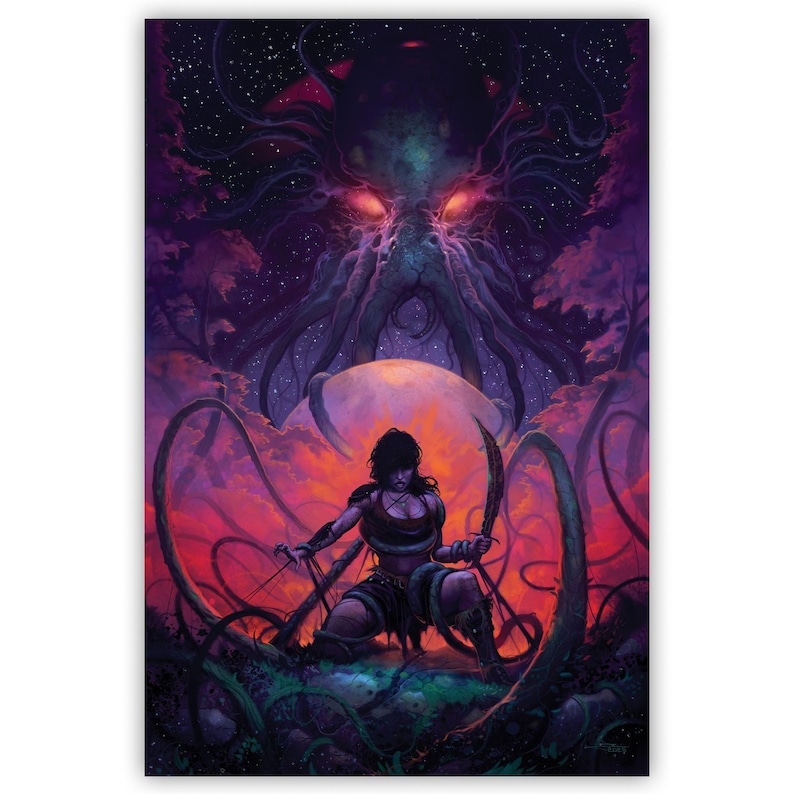Cthulhu Art PRINT, Lovecraft Horror Wall Art, Cosmic Horror ...