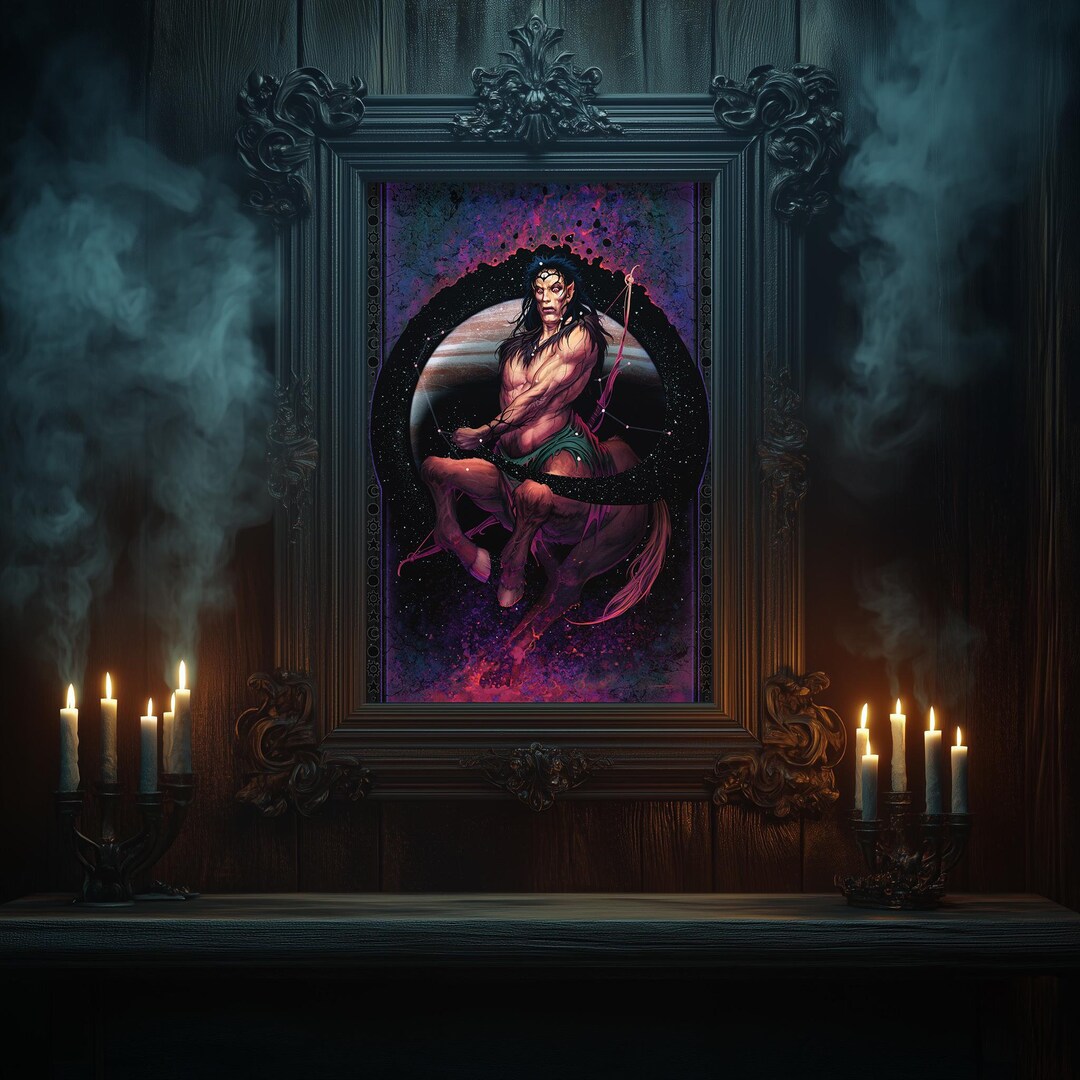 Pulp Horror Digital Download , Horoscope Sagittarius Wall Art for Dark ...