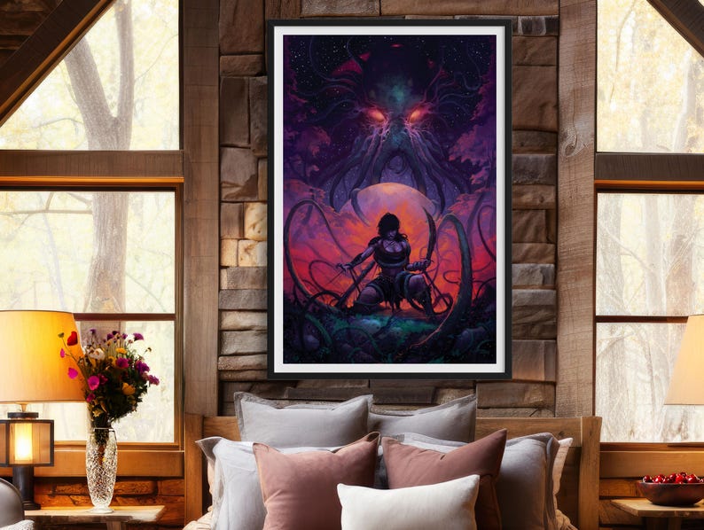 Cthulhu Art PRINT, Lovecraft Horror Wall Art, Cosmic Horror ...