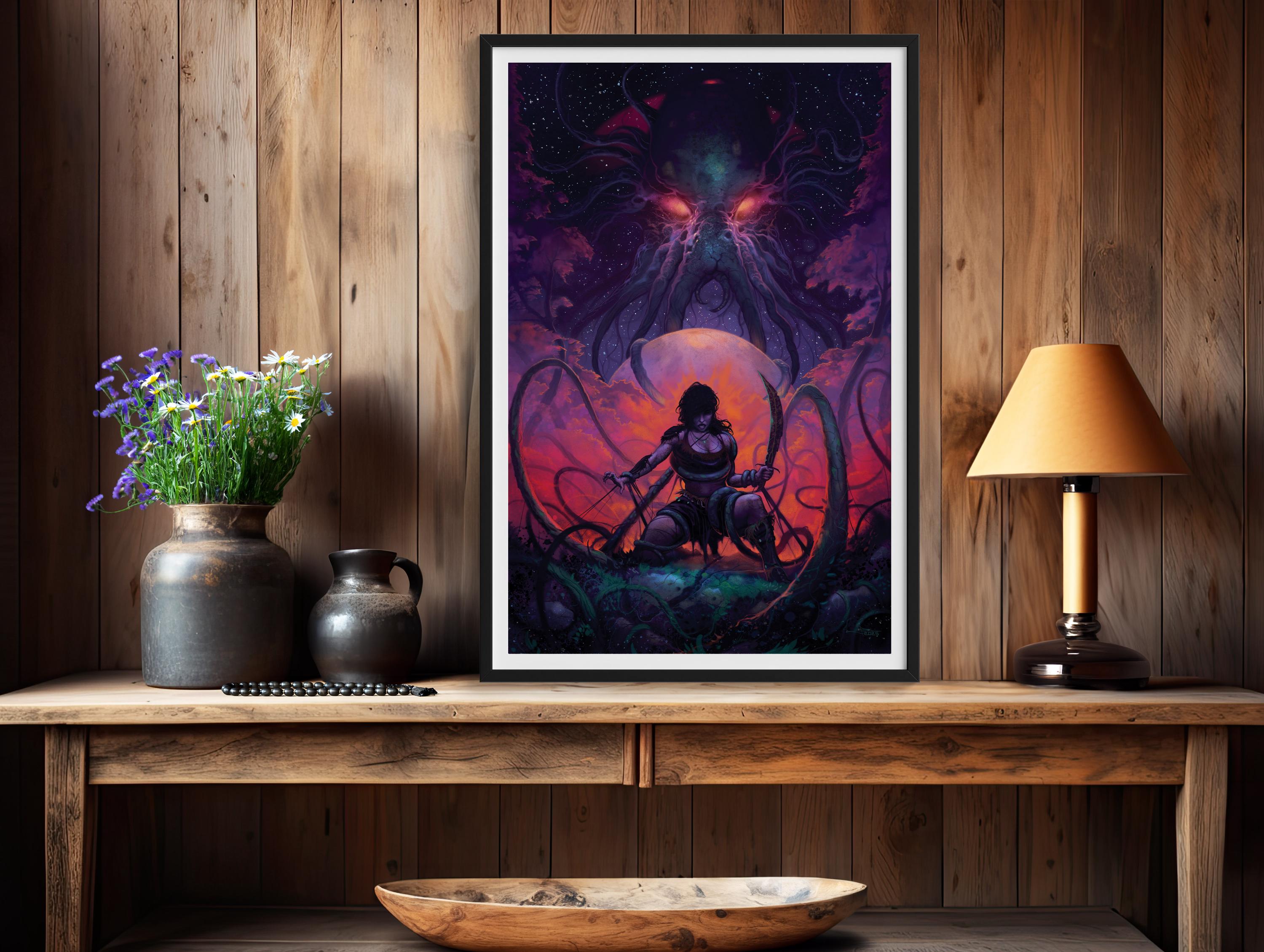 Cthulhu Art Download, Pulp Horror Wall Art, Cosmic Horror Illustration ...