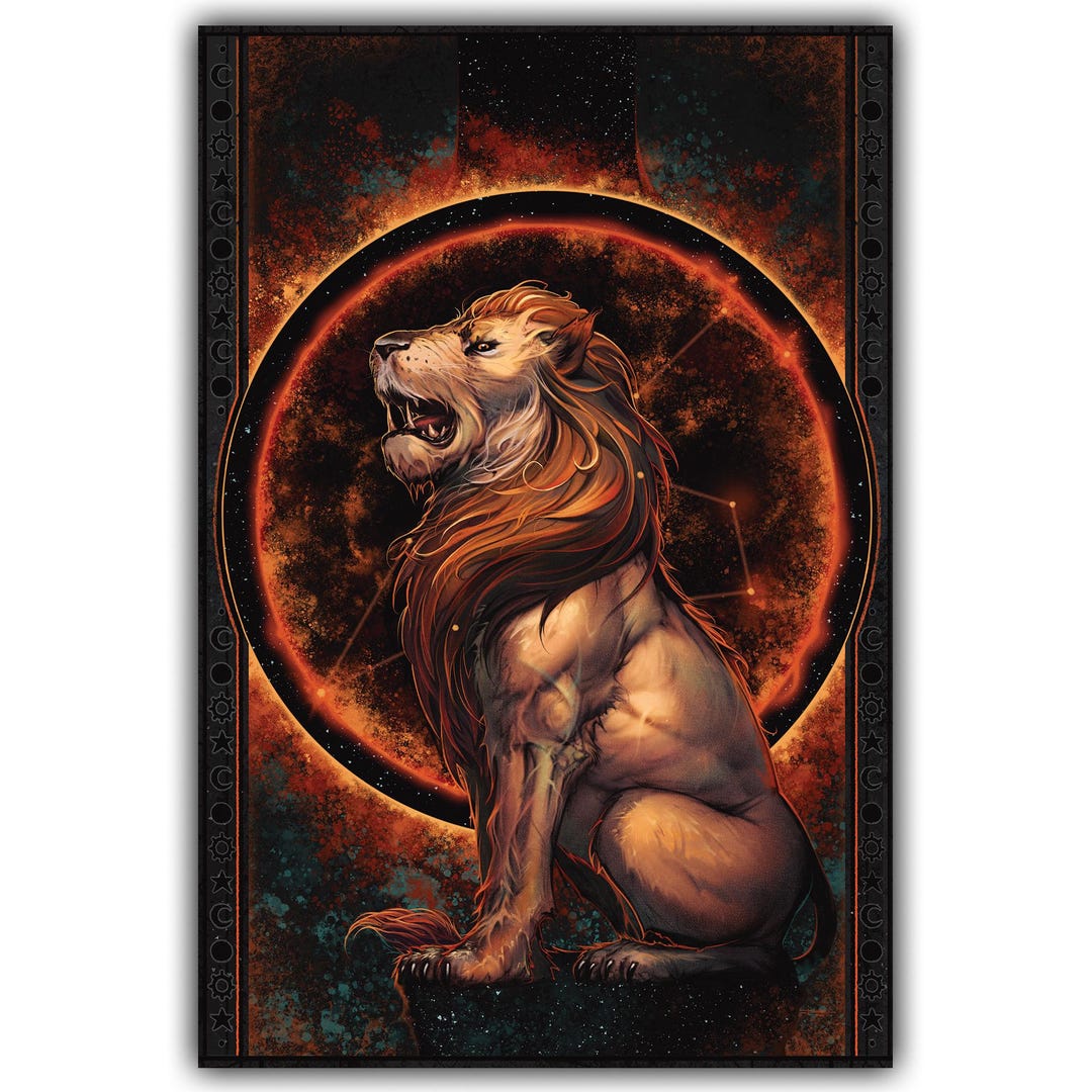Horoscope Leo, Dark Fantasy Illustration Wall Art Print, Astrology ...