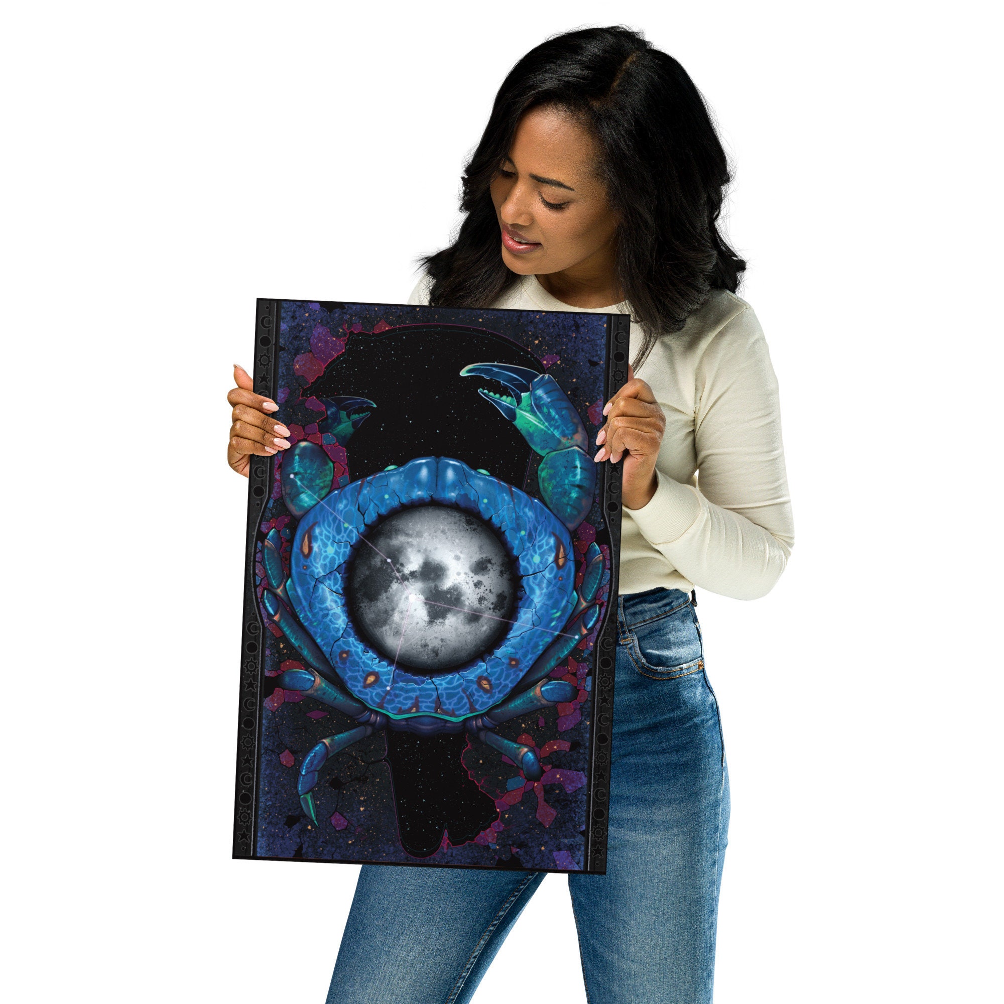 Cancer Sign Mystique Surrealist Print , Handmade Digital Art , 90s Dark ...