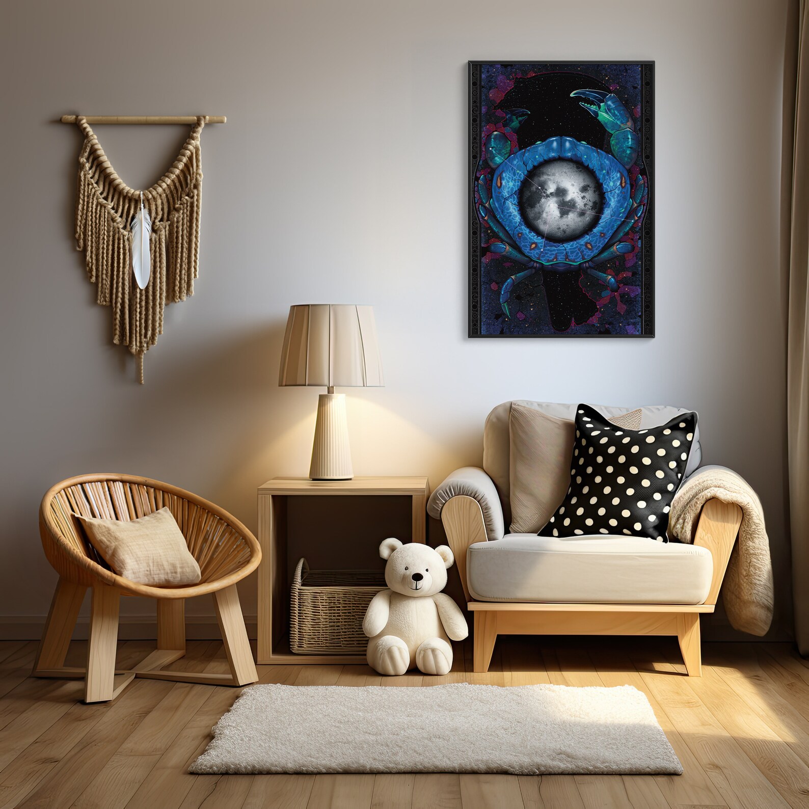 Cancer Sign Mystique Surrealist Print , Handmade Digital Art , 90s Dark ...