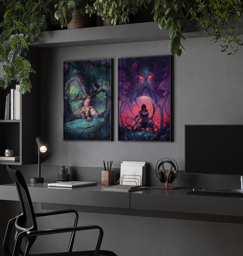 Cthulhu Art PRINT, Lovecraft Horror Wall Art, Cosmic Horror ...