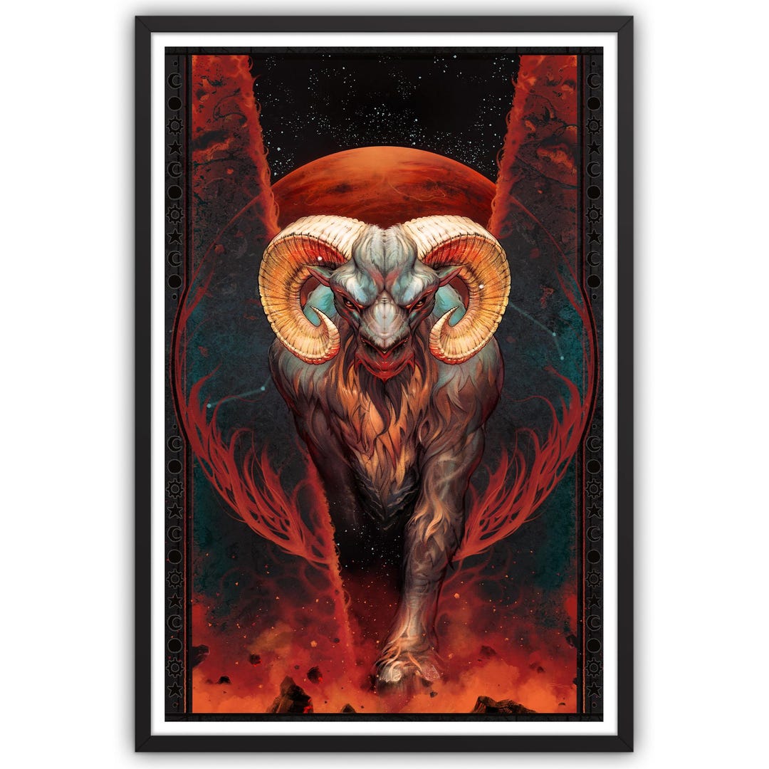 Astrology Illustration Download , Horror Horoscope Aries Handmade ...