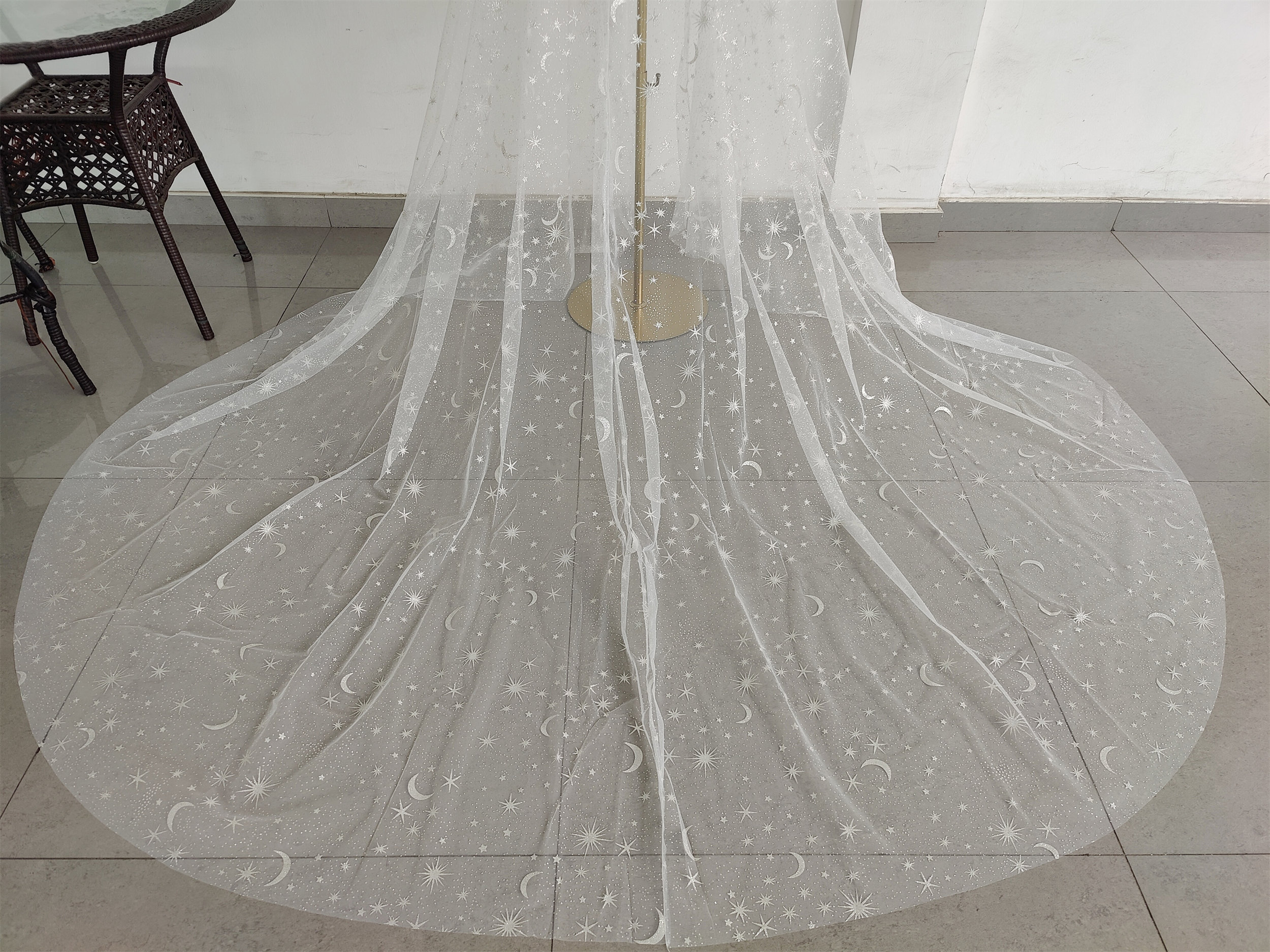 Sparkling Hooded Bridal Cape With Moon and Stars Bridal Party - Etsy