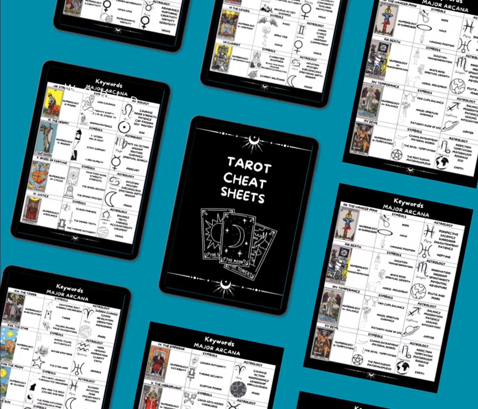 Tarot Cheat Sheets / Learn Tarot / Tarot Readings / Tarot Symbolism ...
