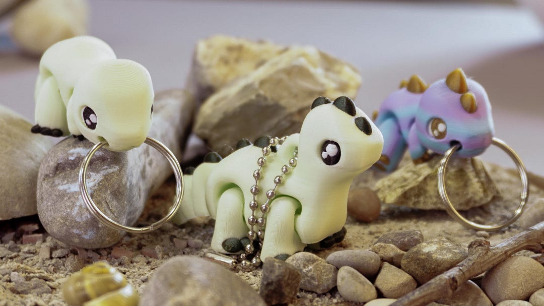 Dino Friends Keychain - Perfect for Kids' Birthdays, Giveaways, or as a ...