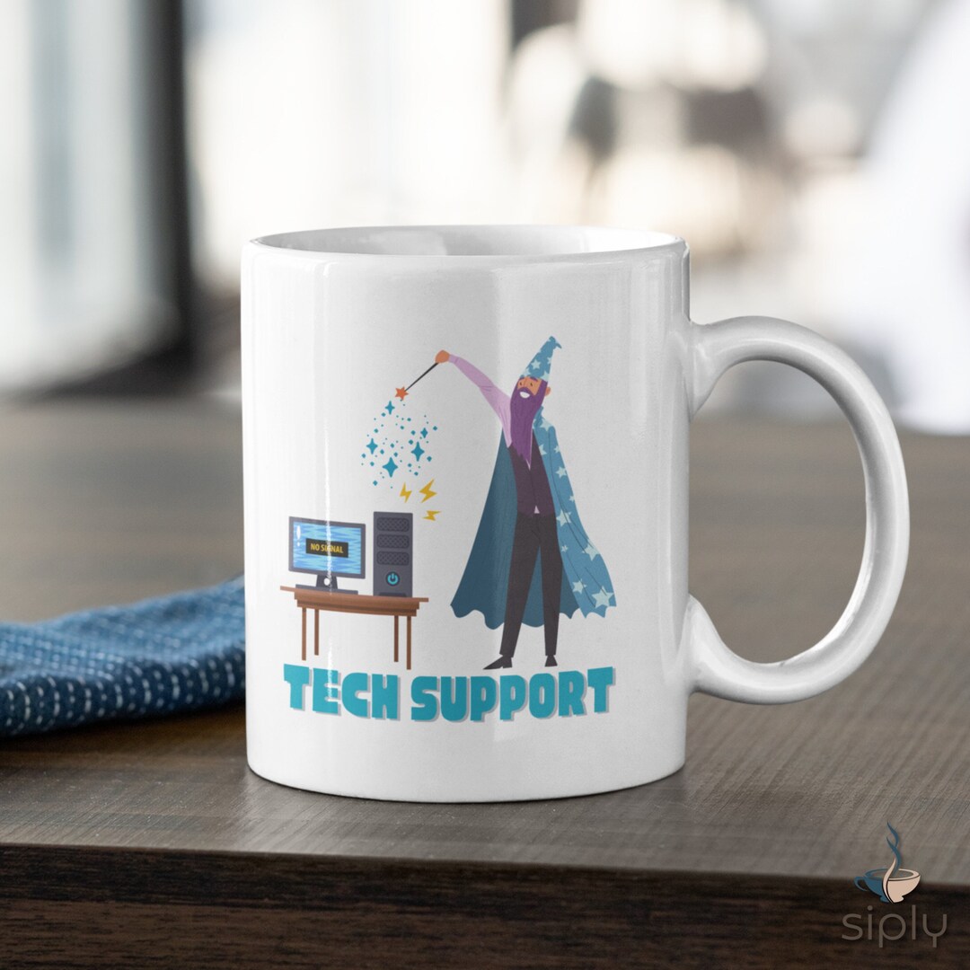 Tech Support Wizard Mug, Information Technology Gift, IT Professional Gift, Help Desk Gift ...