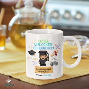 Level Unlocked: Graduation Personalized Mug, Gamer Grad Gift, Custom ...