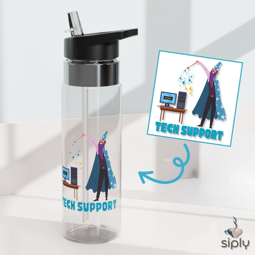 IT Department Gift Water Bottle, Tech Support Wizard, Information Technology Gift, Help Desk ...