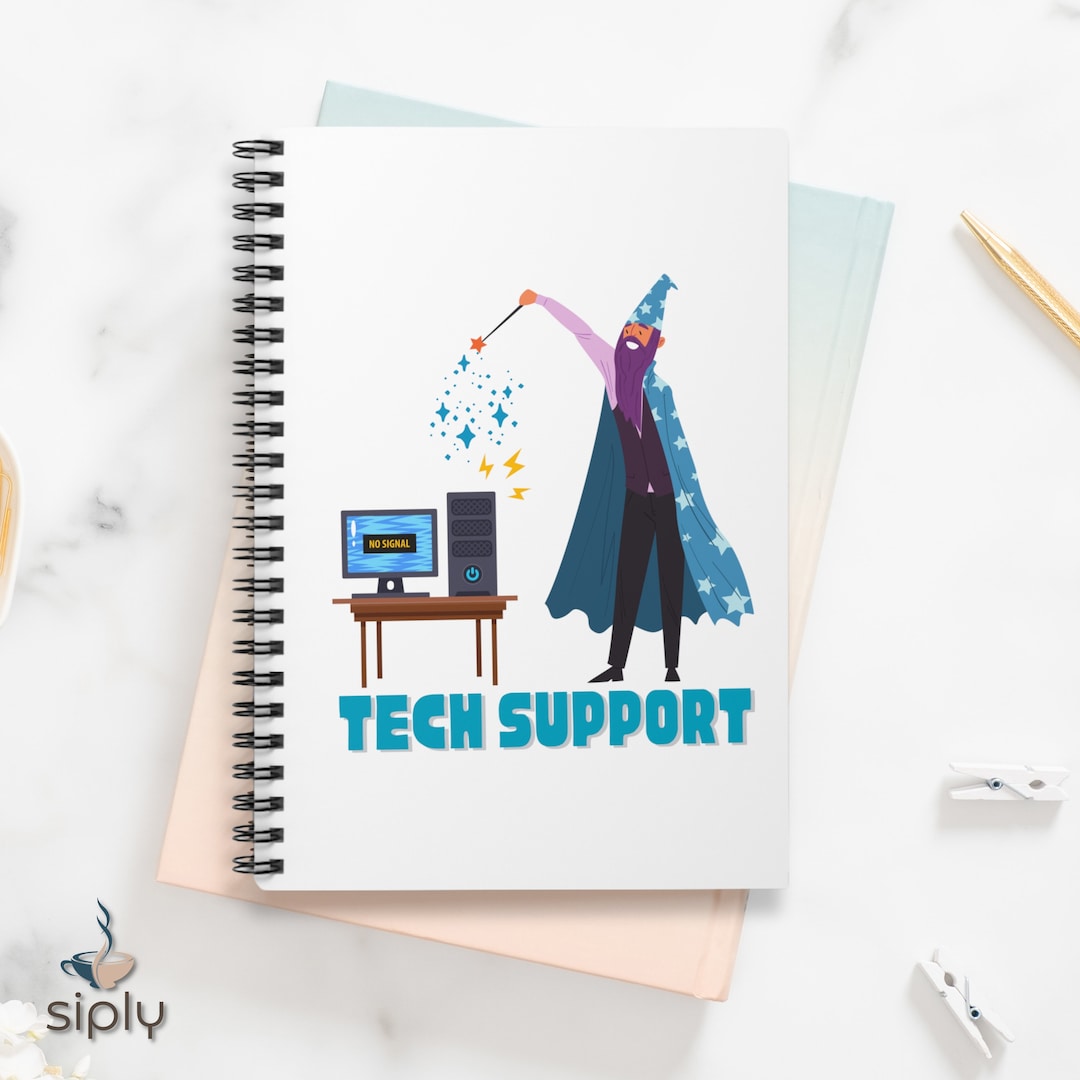 IT Department Gift Notebook, Tech Support Wizard, Information ...