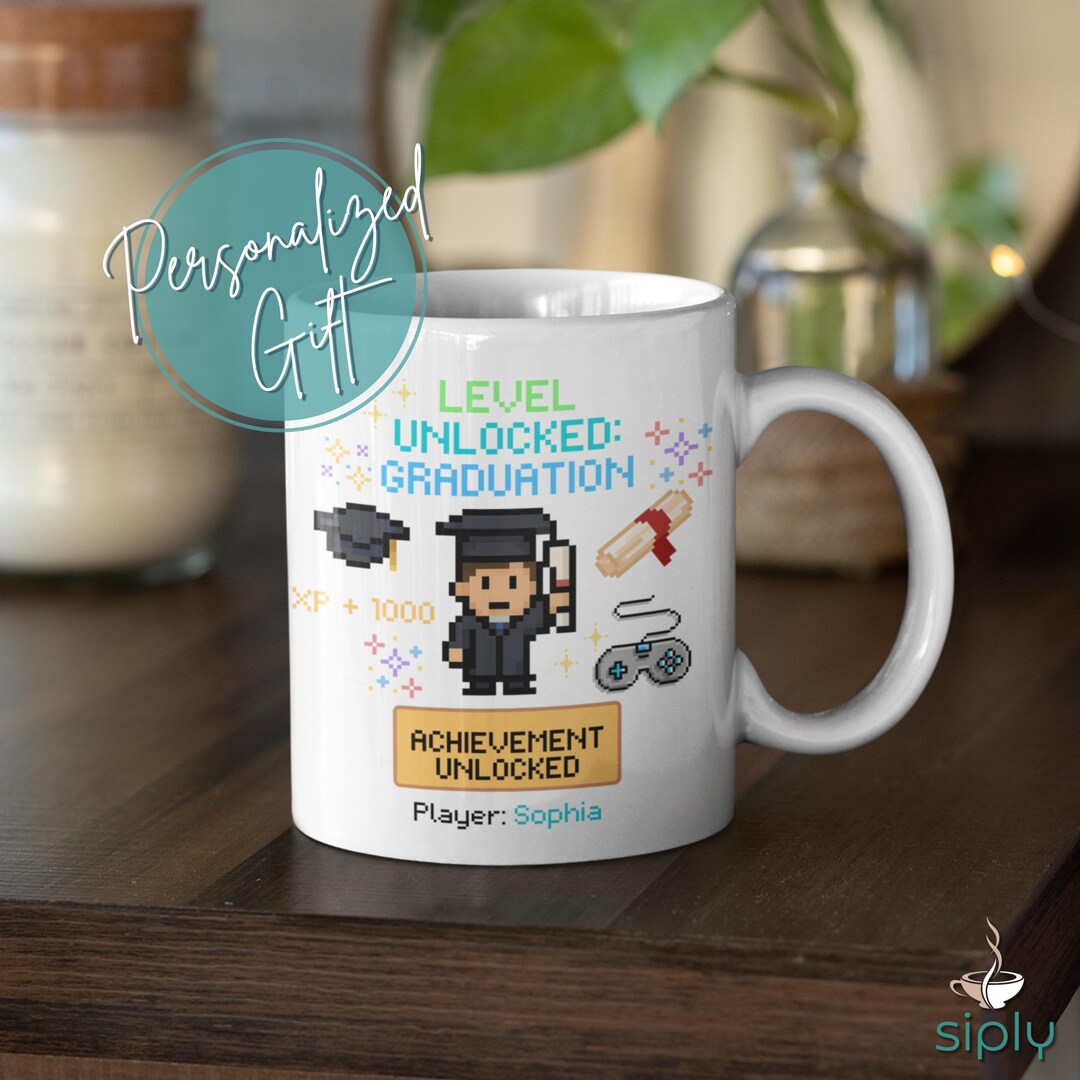 Level Unlocked: Graduation Personalized Mug, Gamer Grad Gift, Custom ...