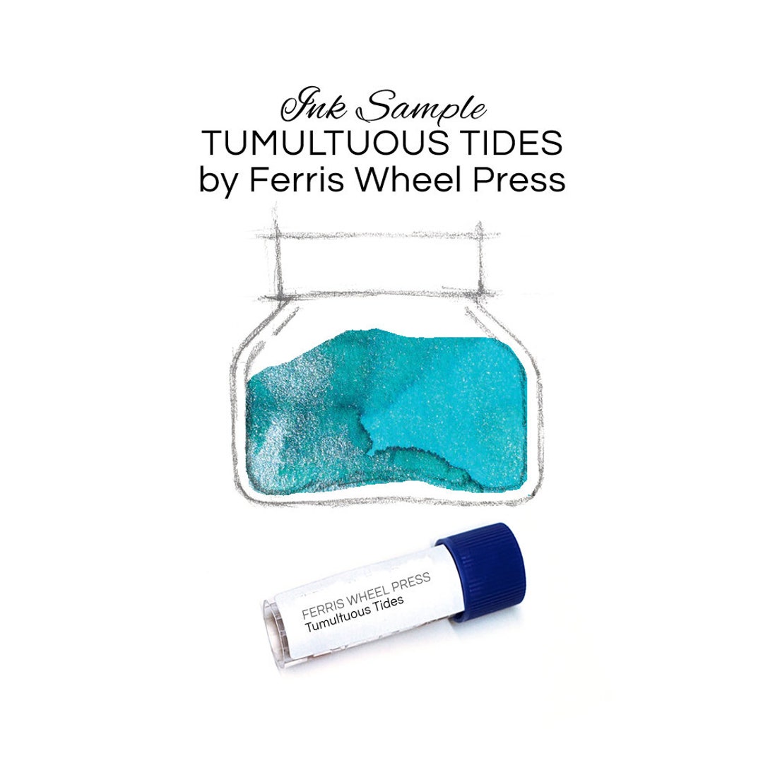 Ink Sample Ferris Wheel Press Tumultuous Tides Teal Fountain Pen, Dip ...