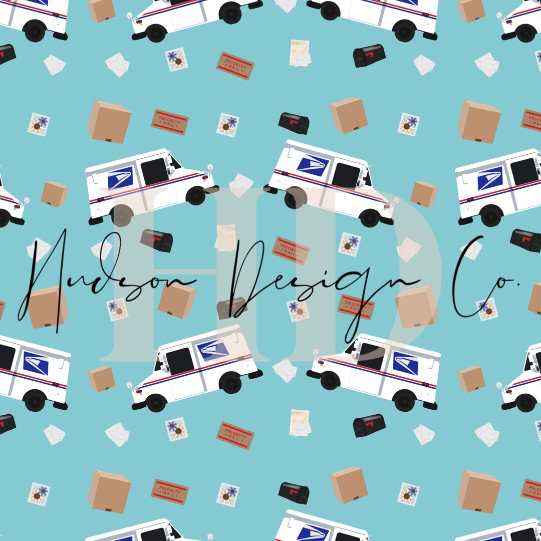 Mail Usps Package Envelope Letter Seamless Pattern File PNG - Etsy