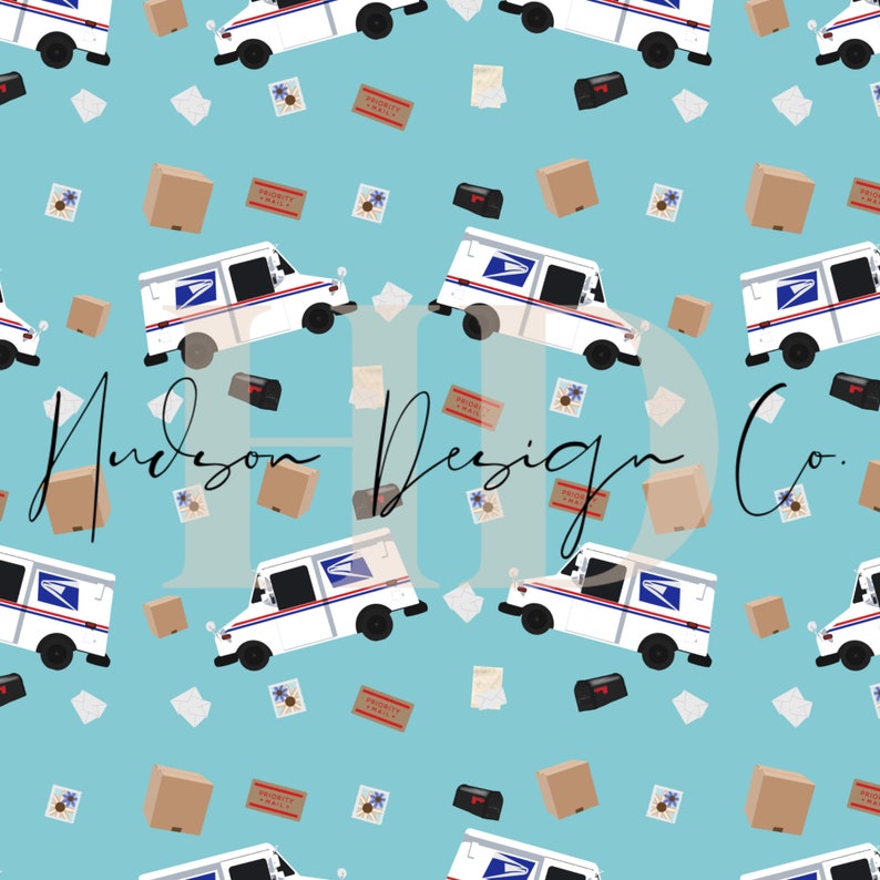 Mail Usps Package Envelope Letter Seamless Pattern File PNG - Etsy