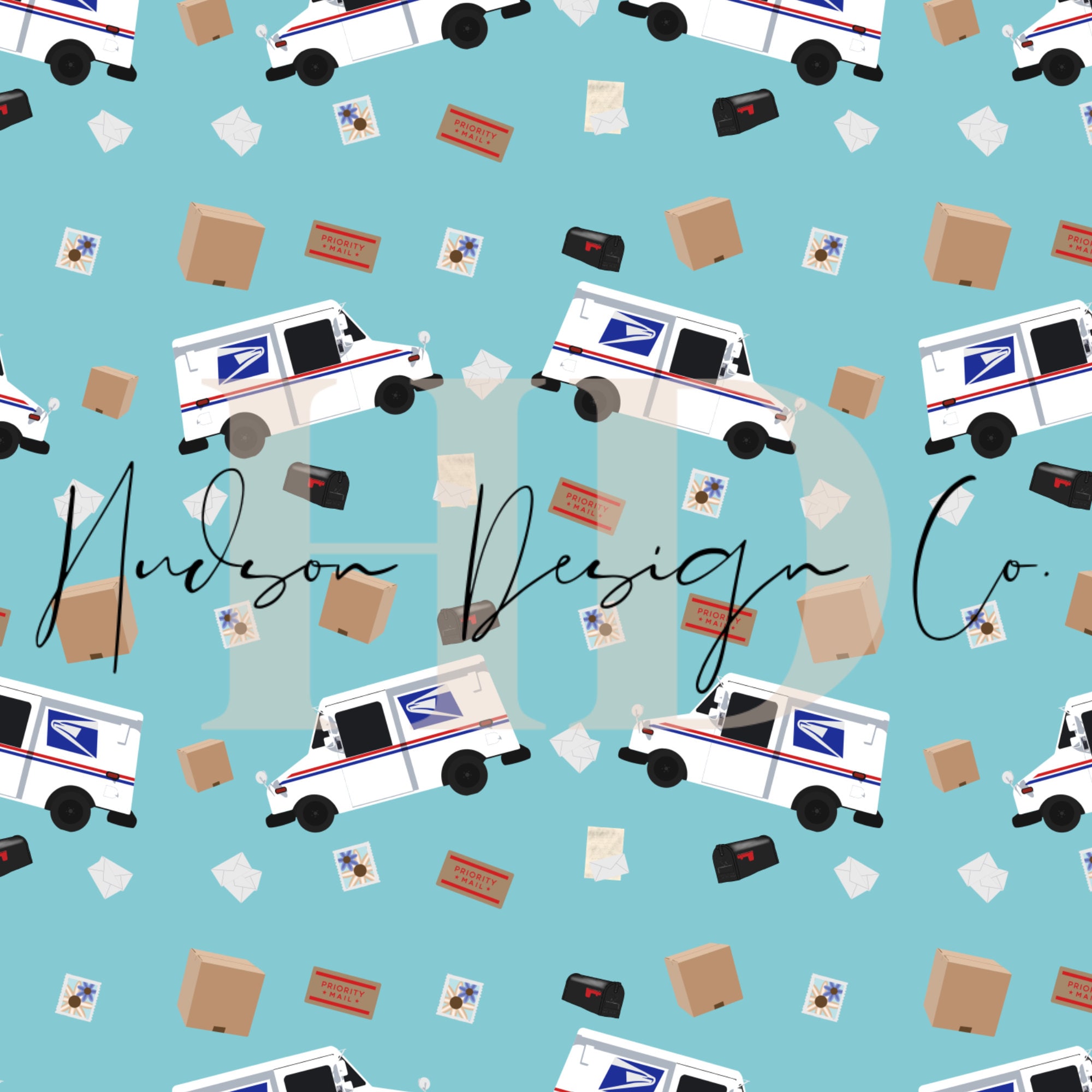 Mail Usps Package Envelope Letter Seamless Pattern File PNG - Etsy