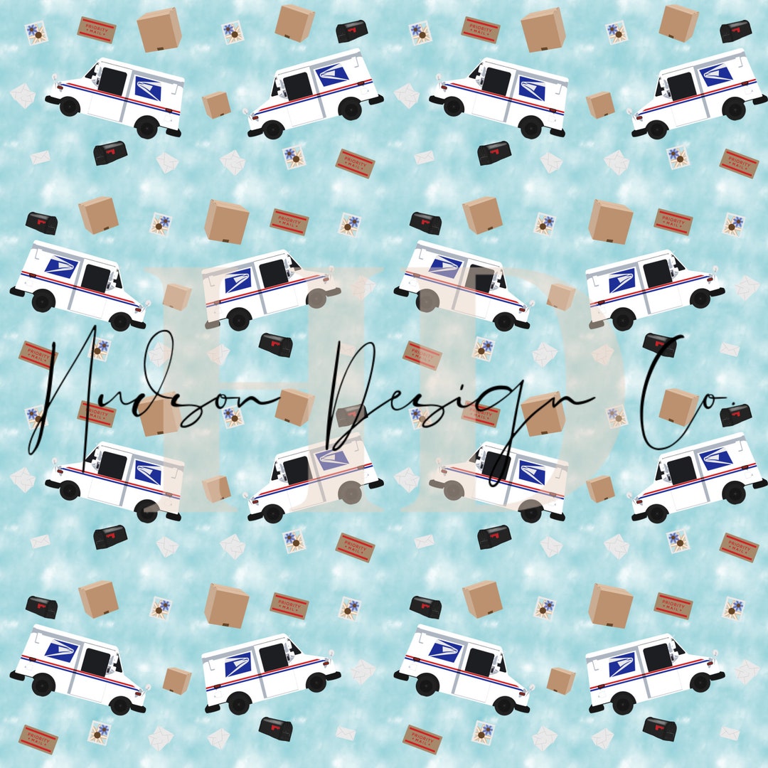 Mail Usps Package Envelope Letter Clouds Seamless Pattern File PNG - Etsy