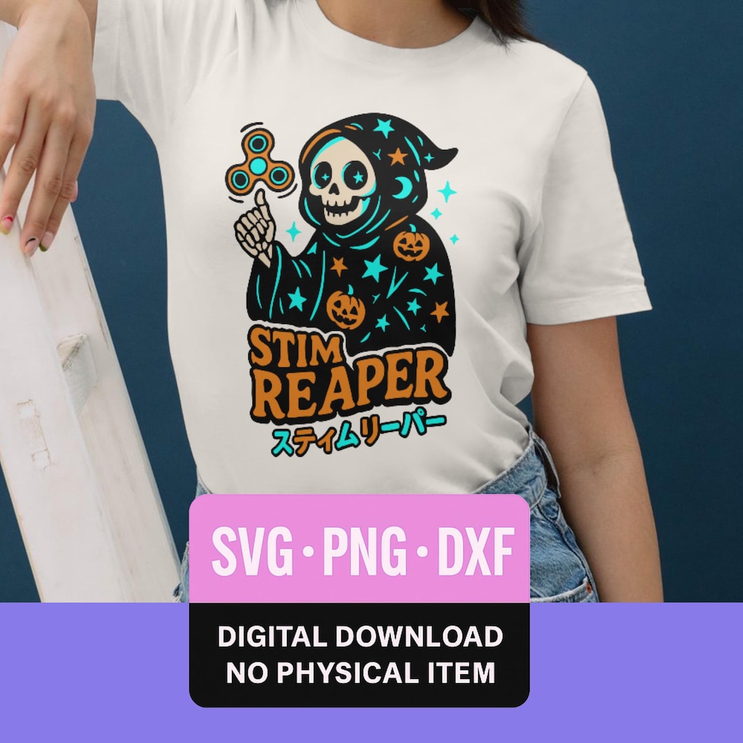 Retro Japanese Grim Reaper: Neurodivergent Halloween PNG SVG DXF - Etsy