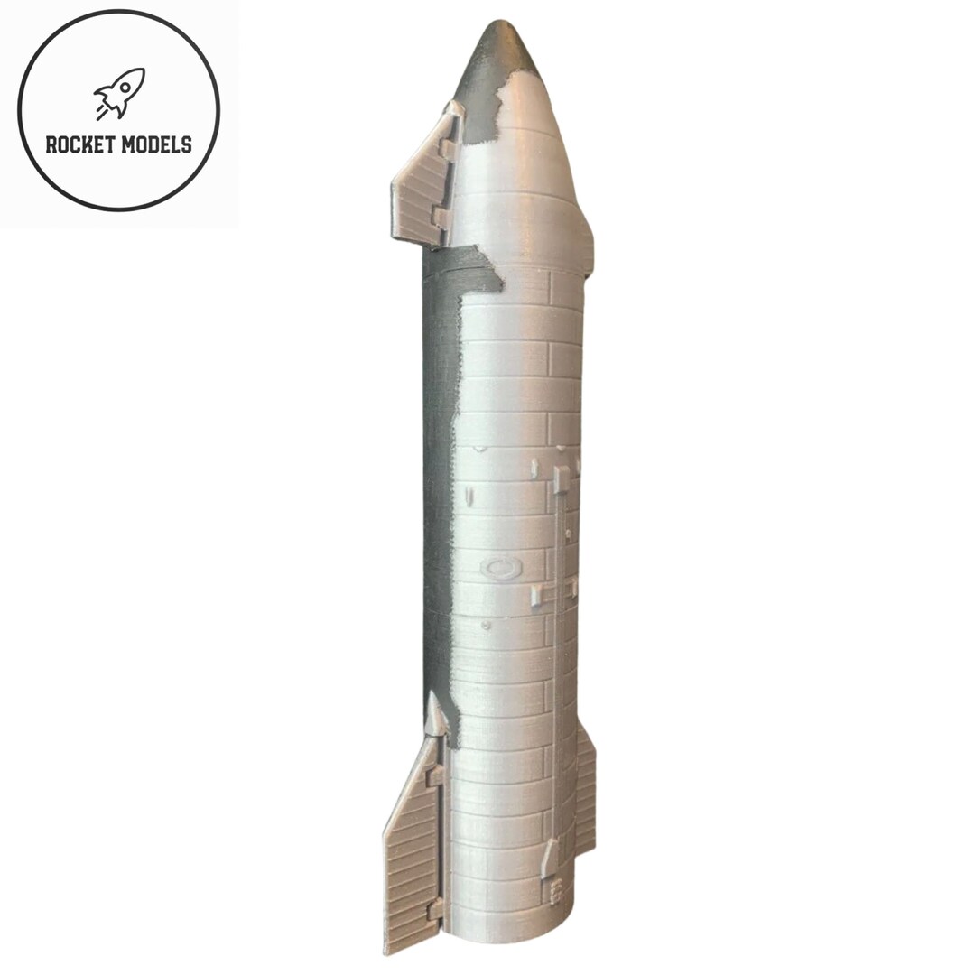 3D Printed Spacex Starship Model Silver and Black 1:200 Scale - Etsy