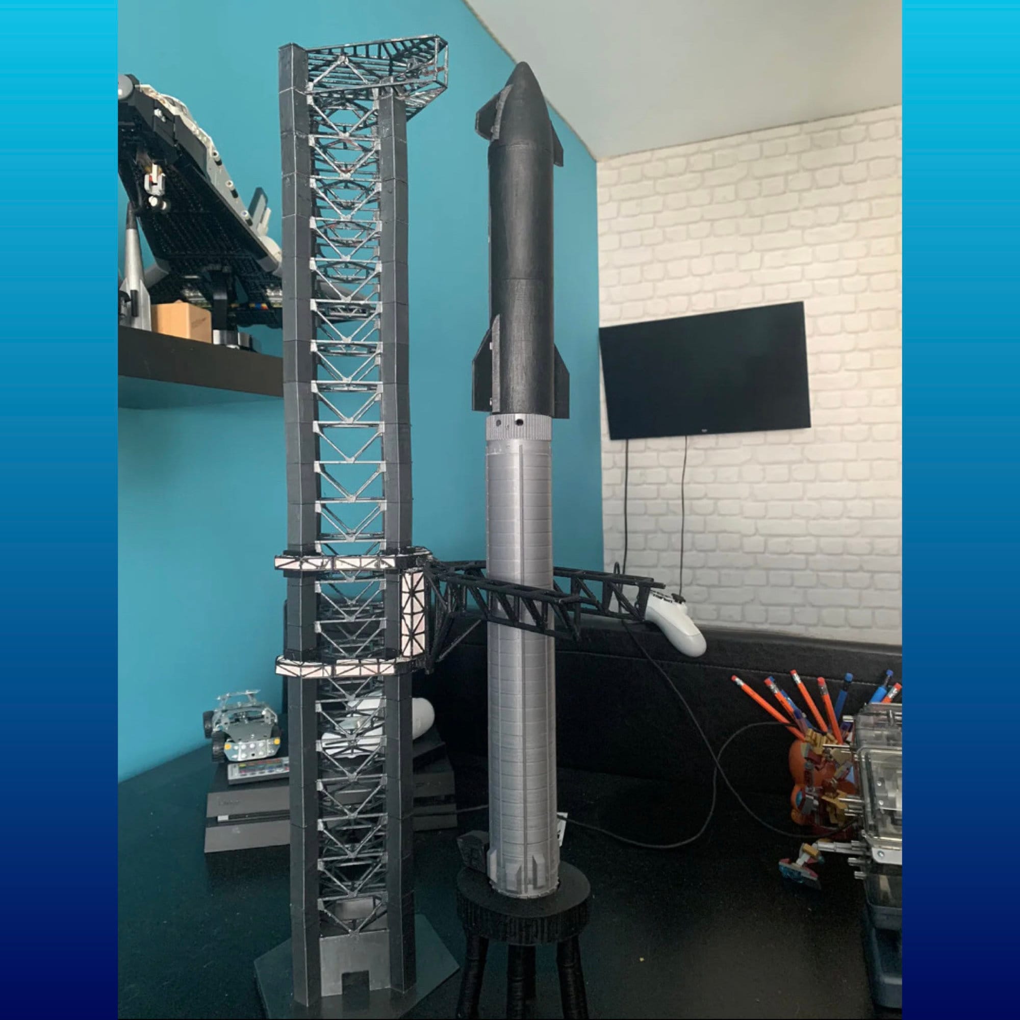 3D Printed Spacex Starship Model Silver and Black 1:200 Scale - Etsy UK