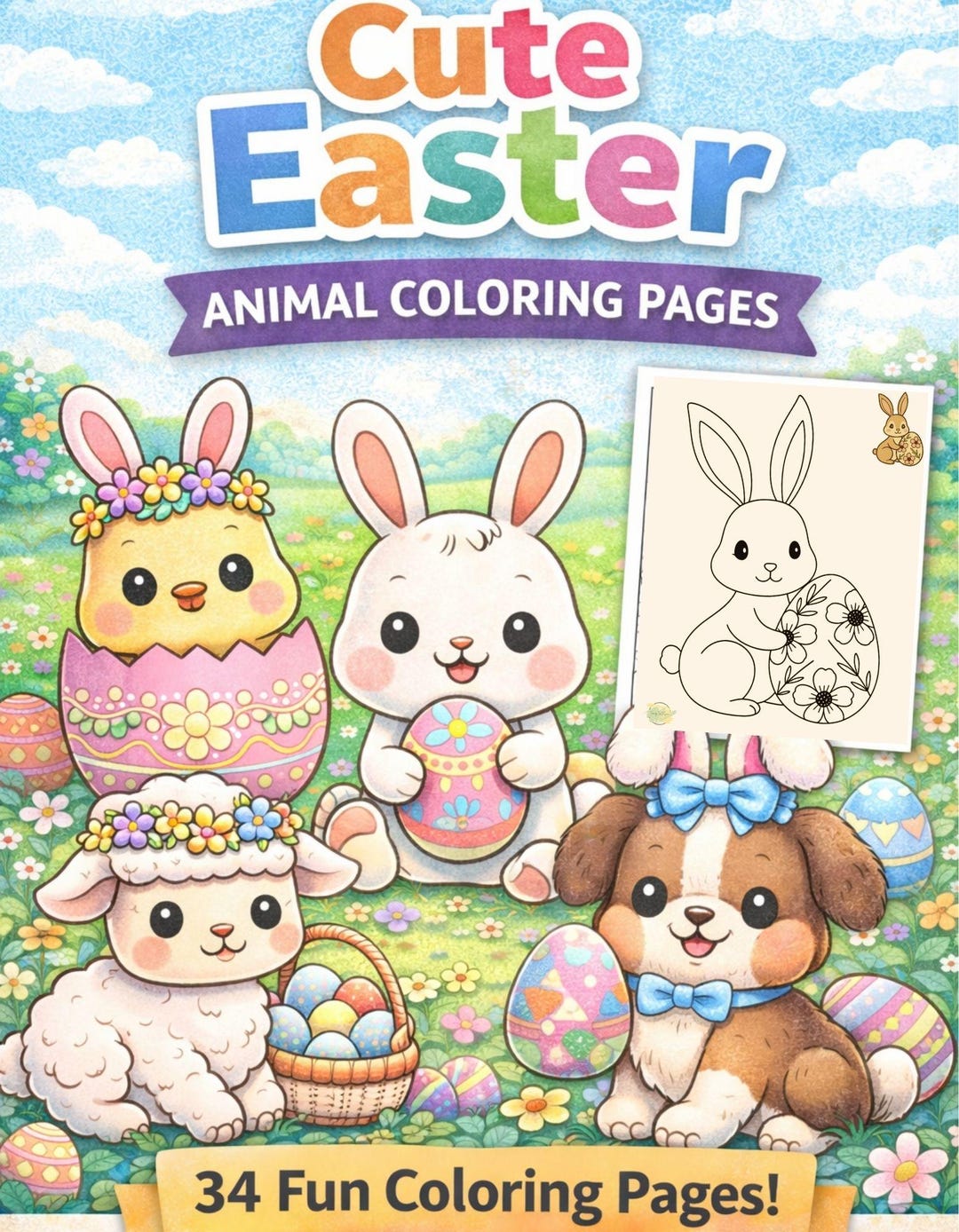 Easter Animal Coloring Pages for Kids | 34 Printable Easter Theme ...