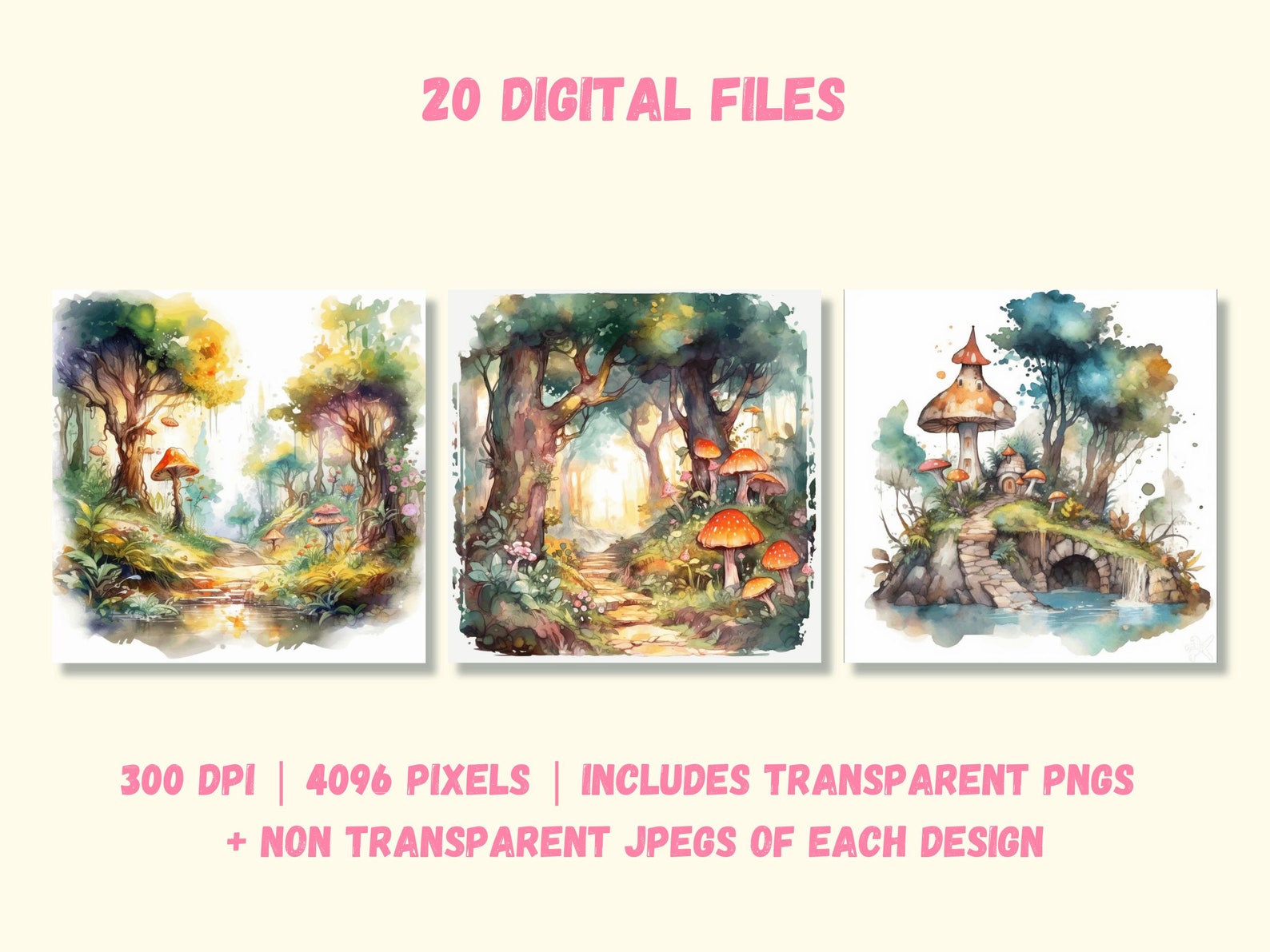 Enchanted Forest PNG Clipart Bundle Set of 20 Digital Magic Forest ...