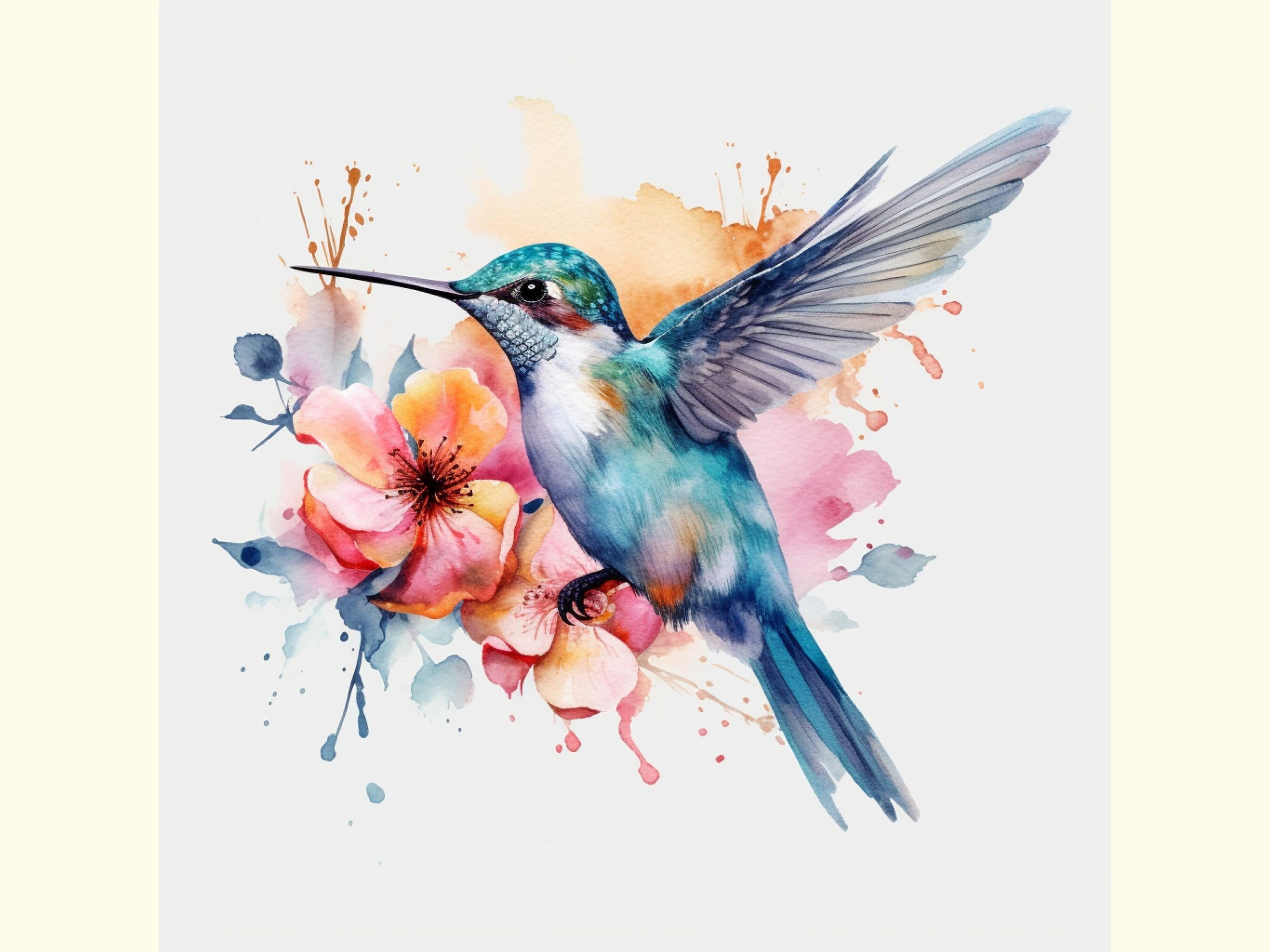 Watercolor Hummingbird Clipart Hummingbird PNG Clip Art Digital ...