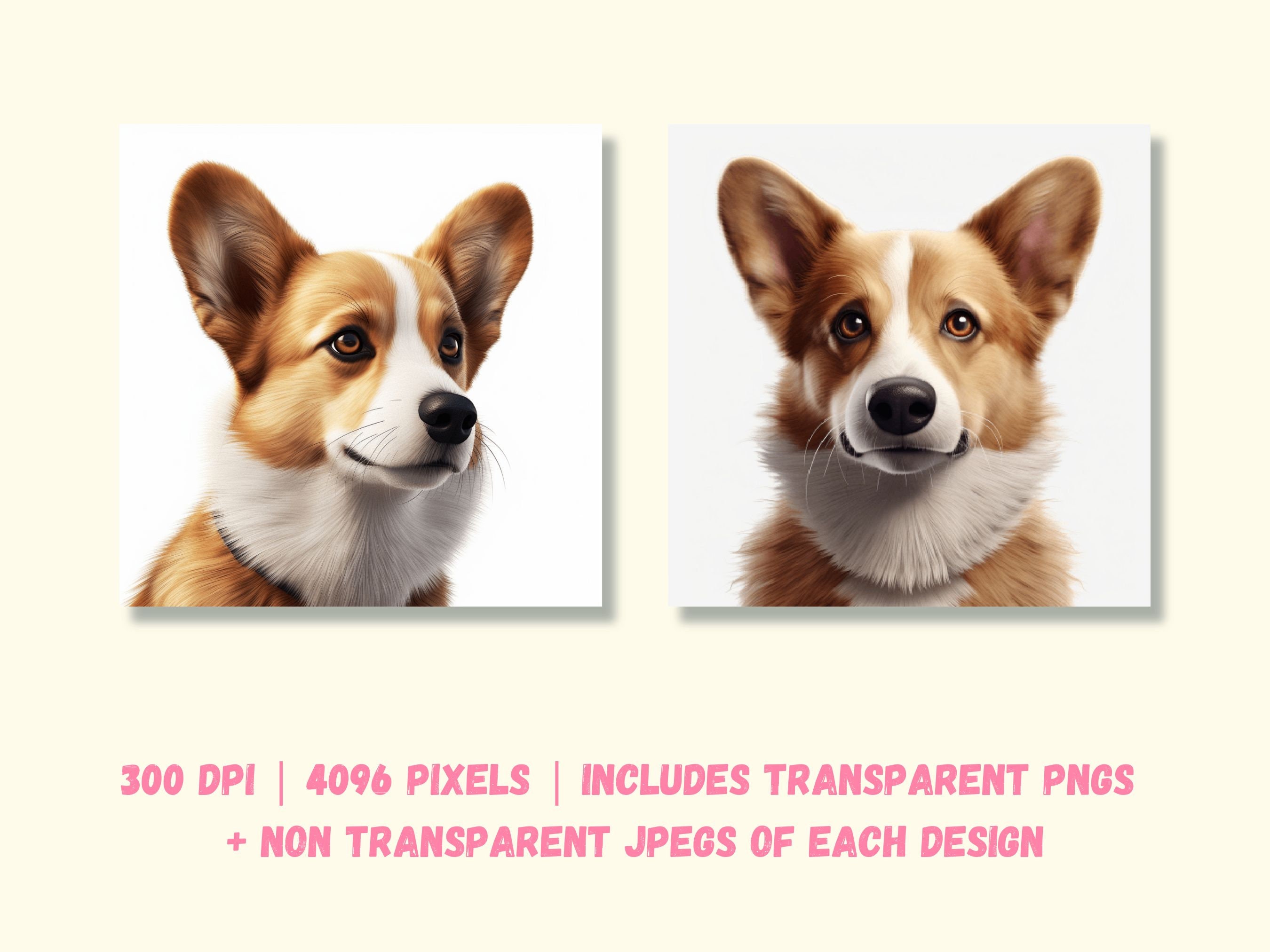 Corgi Head Clipart Cute Corgi Clip Art PNG Commercial Use JPEG ...