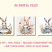 Cute Bunnies Wearing Dresses Clipart Bundle of 20 Cute Rabbits in ...