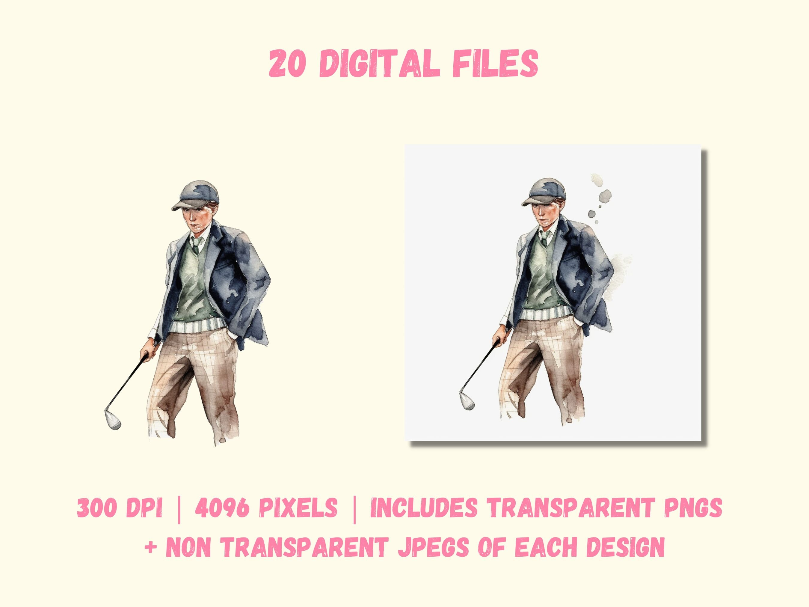 Watercolor Golf Clipart Bundle of 20 Watercolor Golf PNG Pro Shop ...