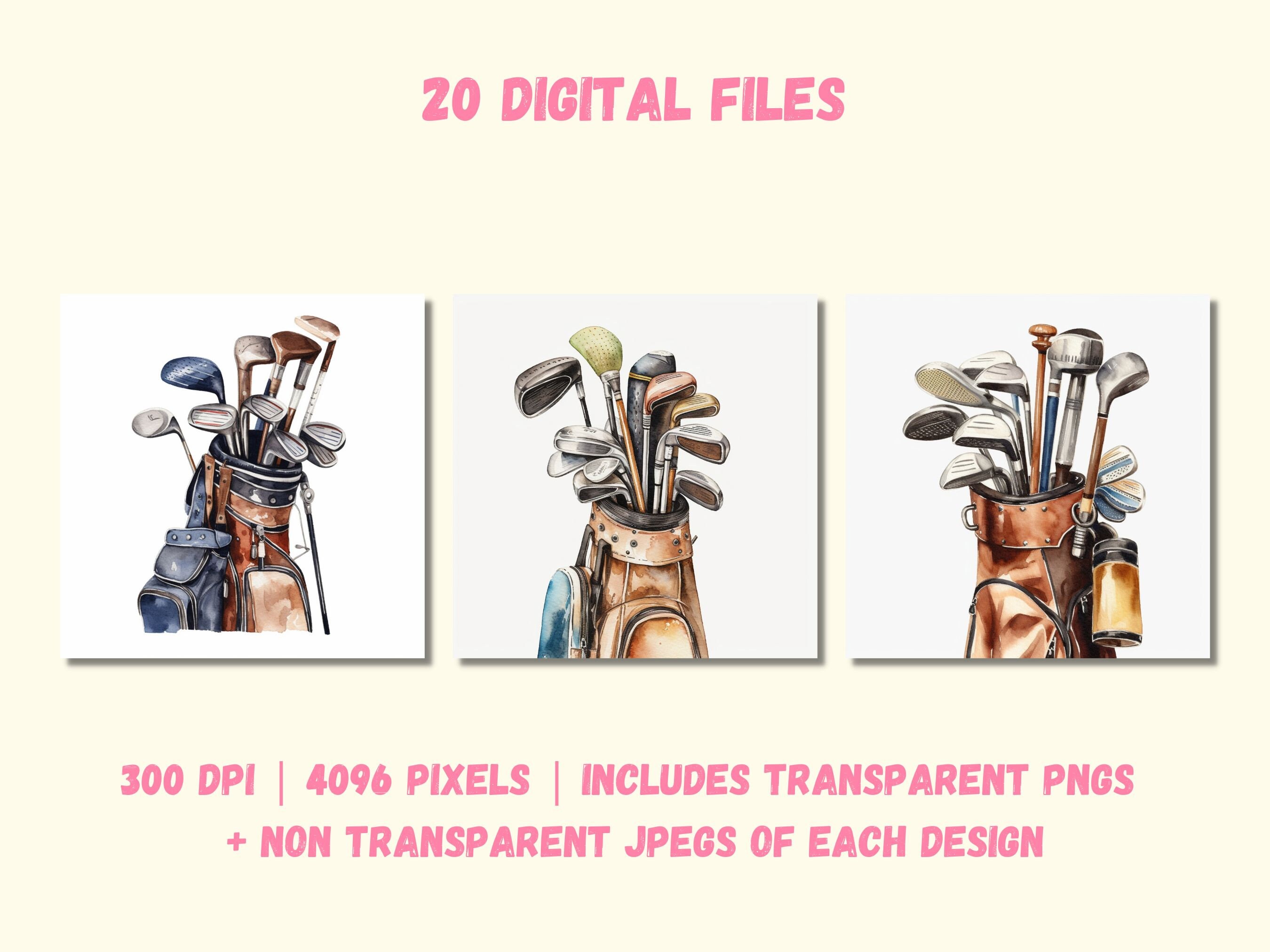 Watercolor Golf Clipart Bundle of 20 Watercolor Golf PNG Pro Shop ...