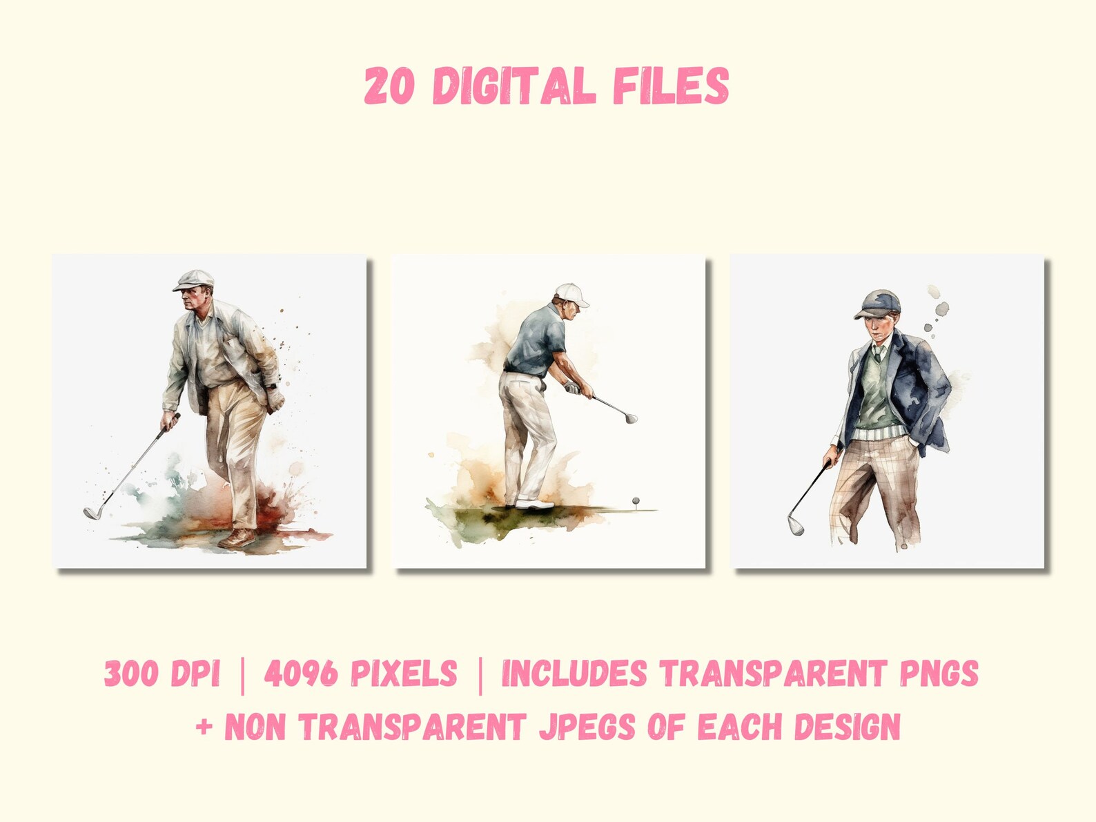 Watercolor Golf Clipart Bundle of 20 Watercolor Golf PNG Pro - Etsy