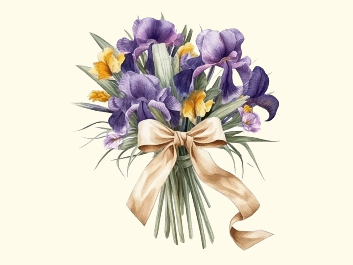 Wild Iris Clipart Bundle of 20 PNG Watercolor Wild Iris - Etsy