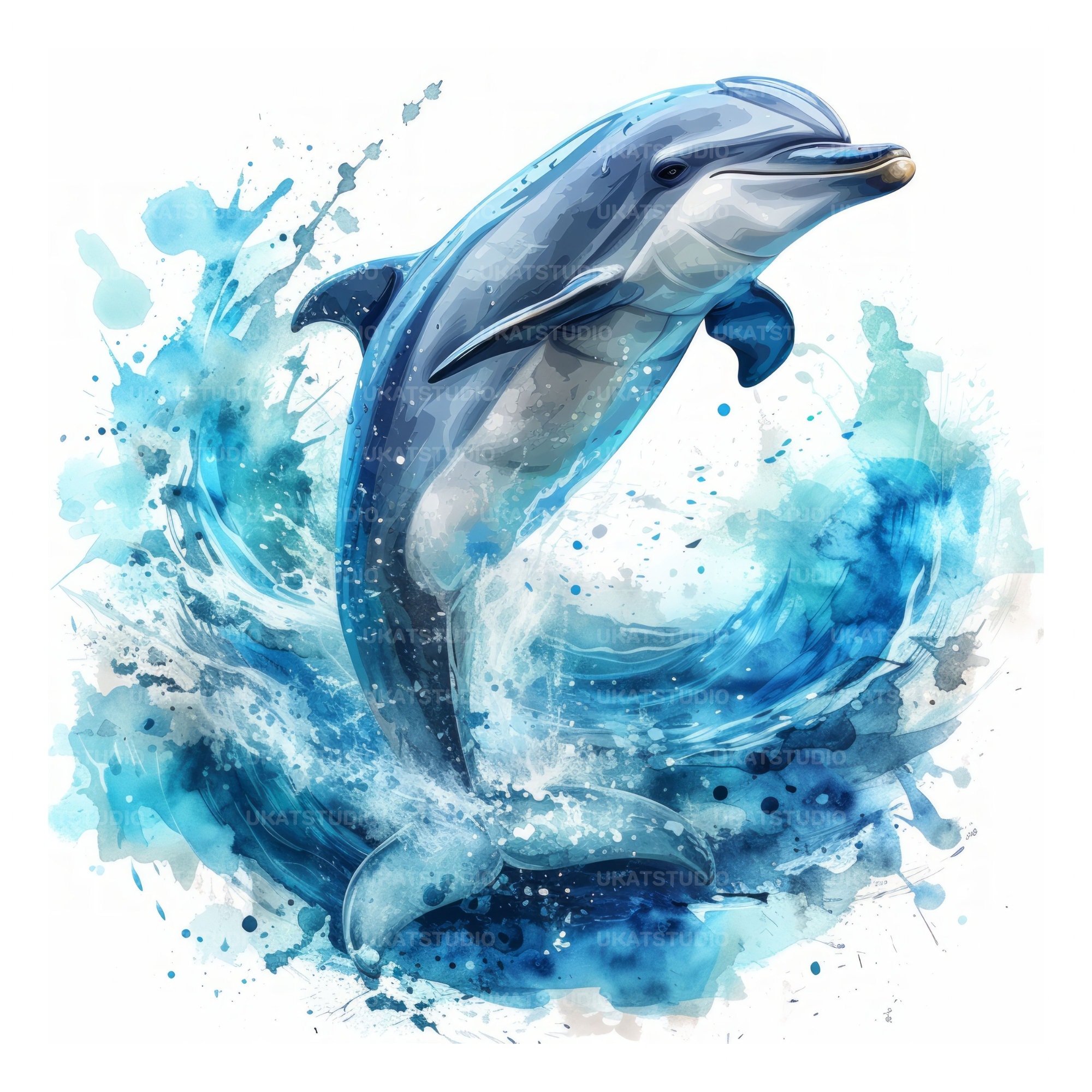 Dolphin Ocean Playful Clipart , 28 High Quality Images Jpgs Digital ...