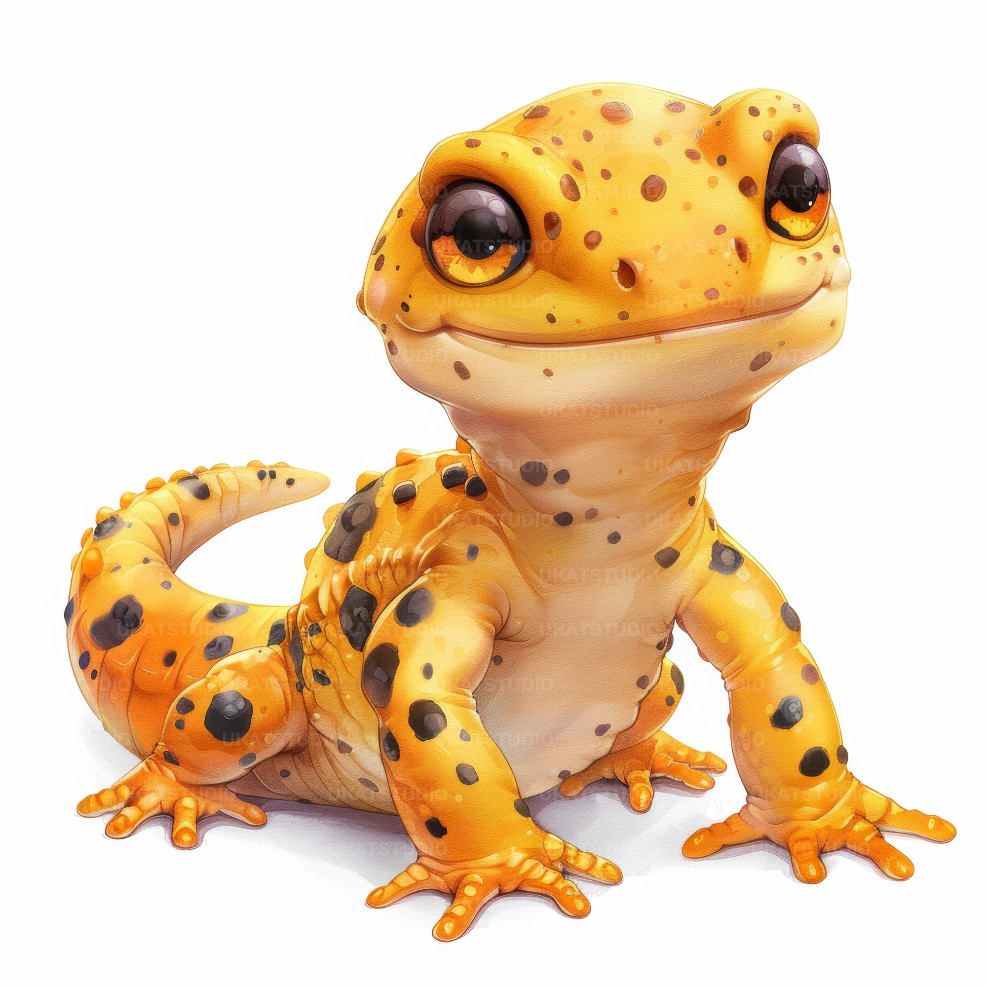 Cute Watercolor Salamander Adorable Clipart , 19 High Quality Images ...