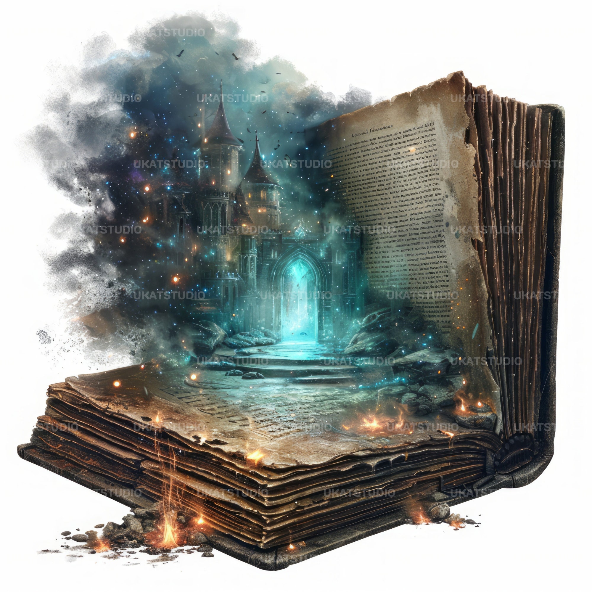 Spell Magic Fantasy Book Clipart , 24 High Quality Images Jpgs Digital ...