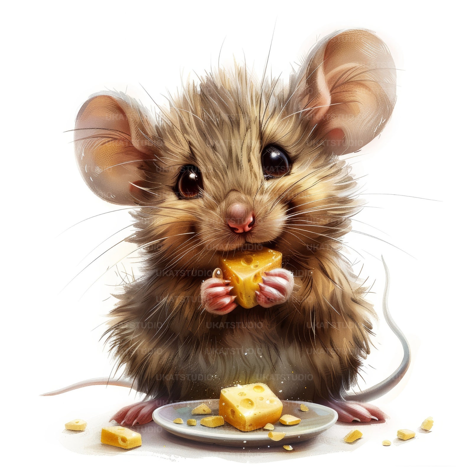 Cute Watercolor Mice Mouse Eating Clipart , 23 High Quality Images Jpgs ...