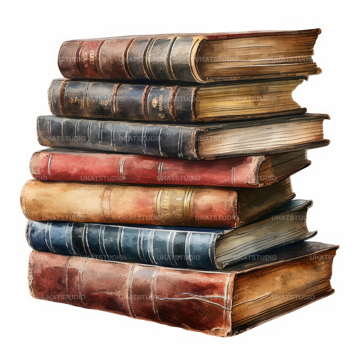 Colorful Stack Book Clipart , 25 High Quality Images Jpgs Digital ...