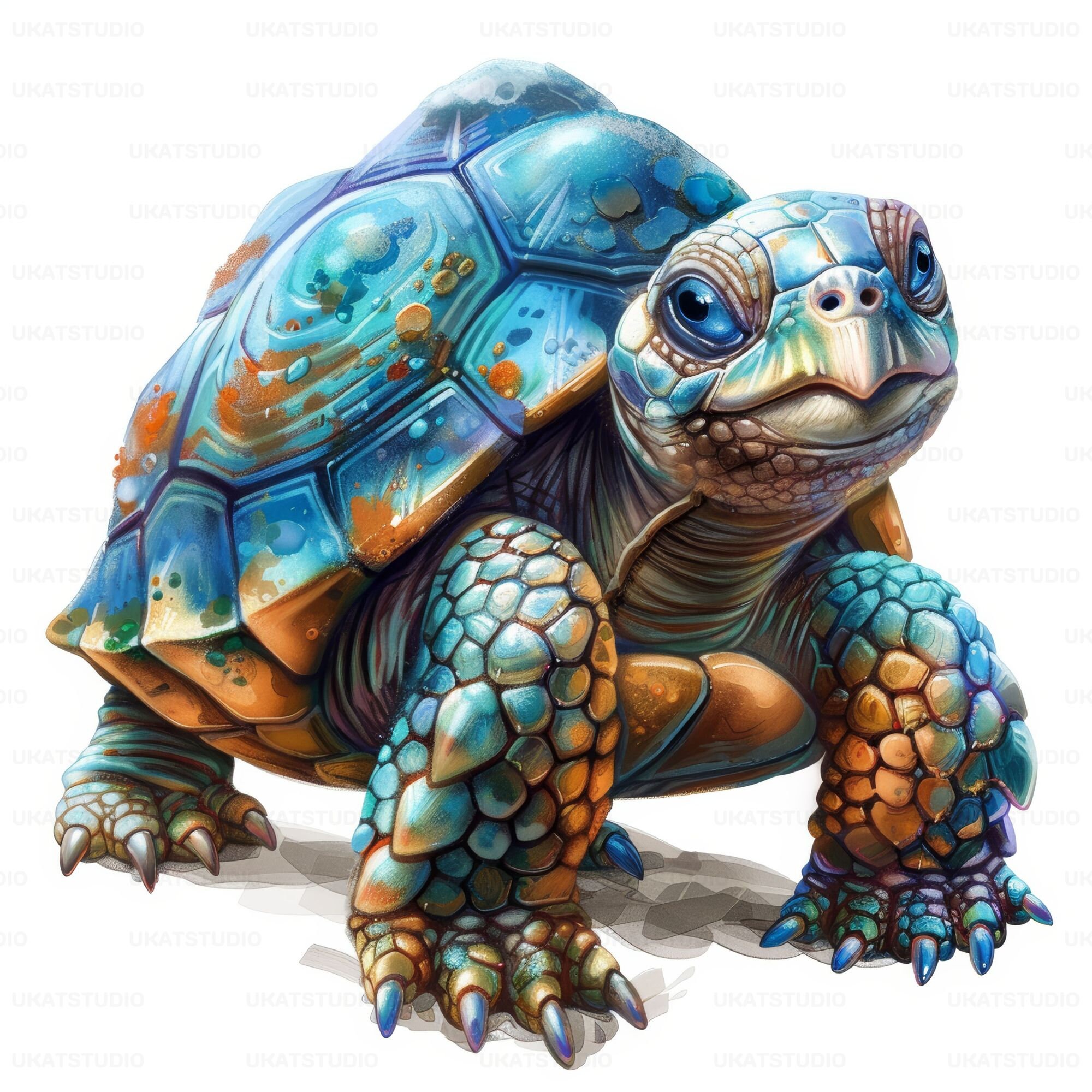 Turtle Portrait Scene Clipart , 25 High Quality Images Jpgs Digital ...