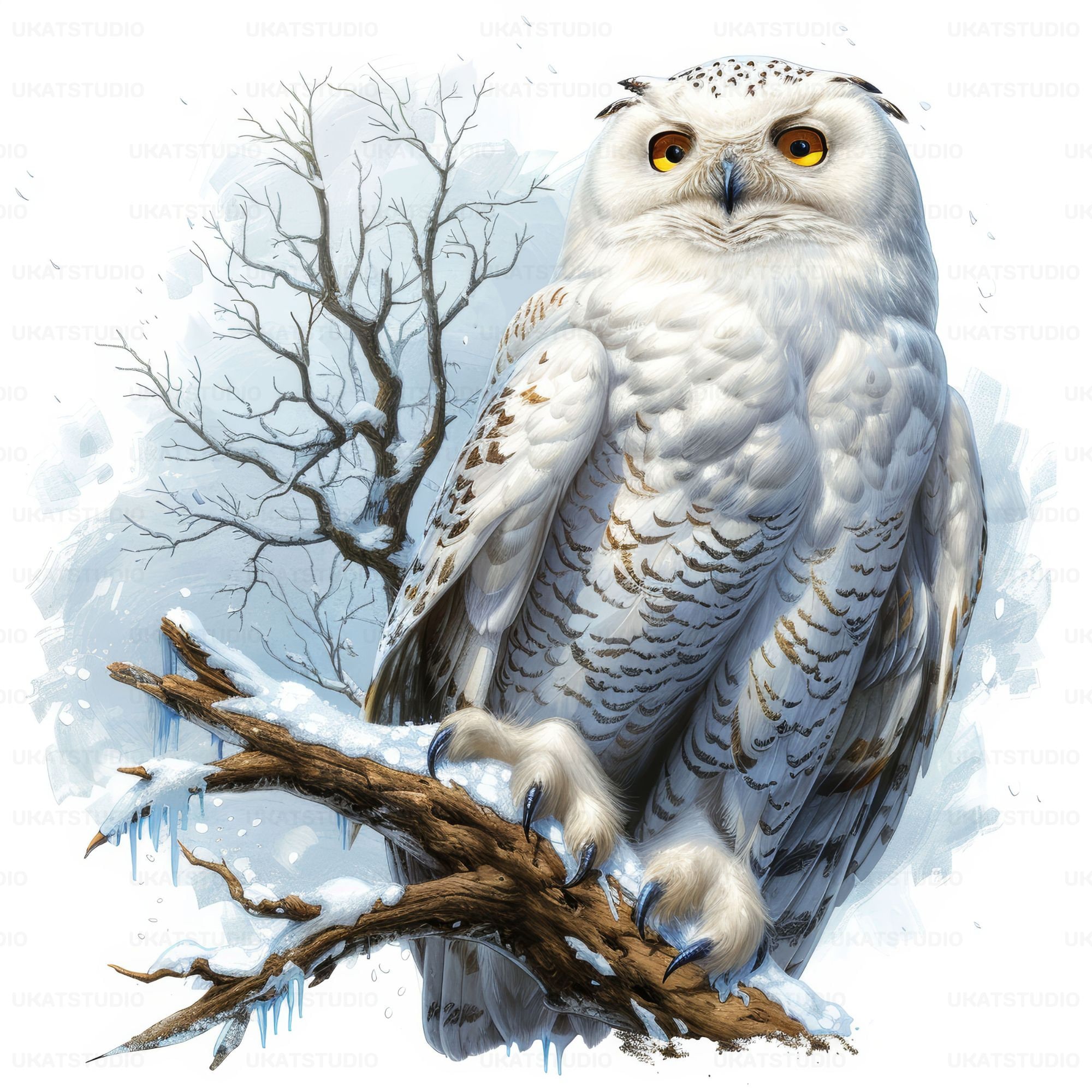 White Snow With Owl Portrait Clipart , 37 High Quality Images Jpgs ...