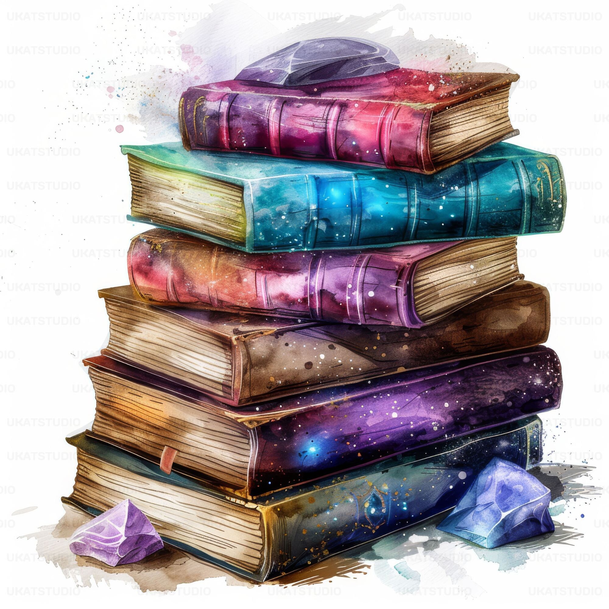 Spell Magic Fantasy Book Stack Clipart , 27 High Quality Images Jpgs ...