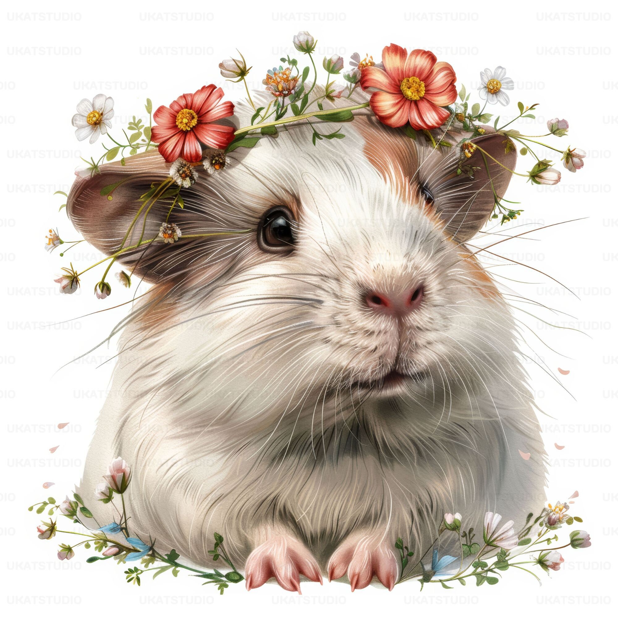 Cute Guinea Pig With Flower Clipart , 28 High Quality Images Jpgs ...