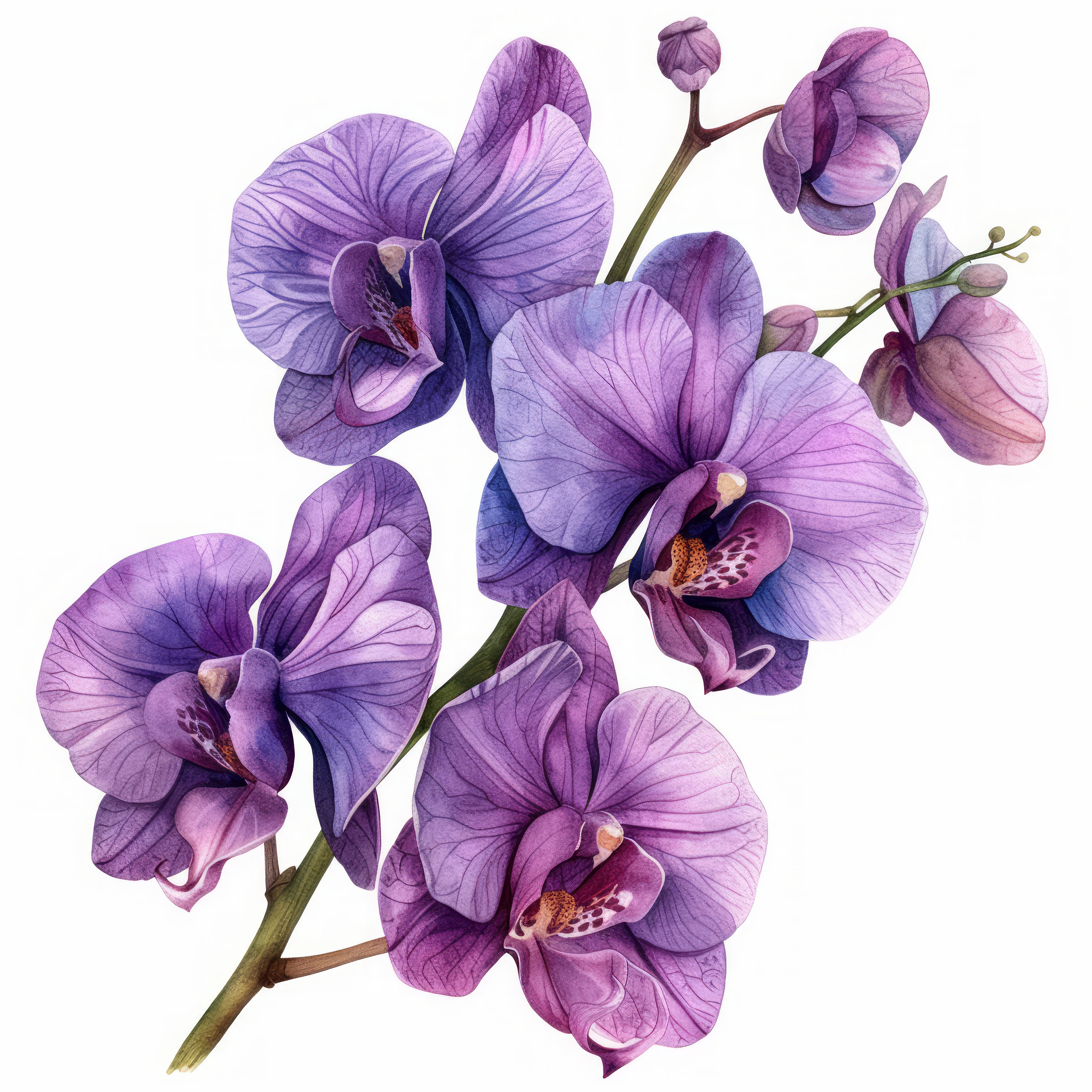 Orchid With Purple Clipart , 26 High Quality Images Jpgs Digital Download , Card Making Junk ...