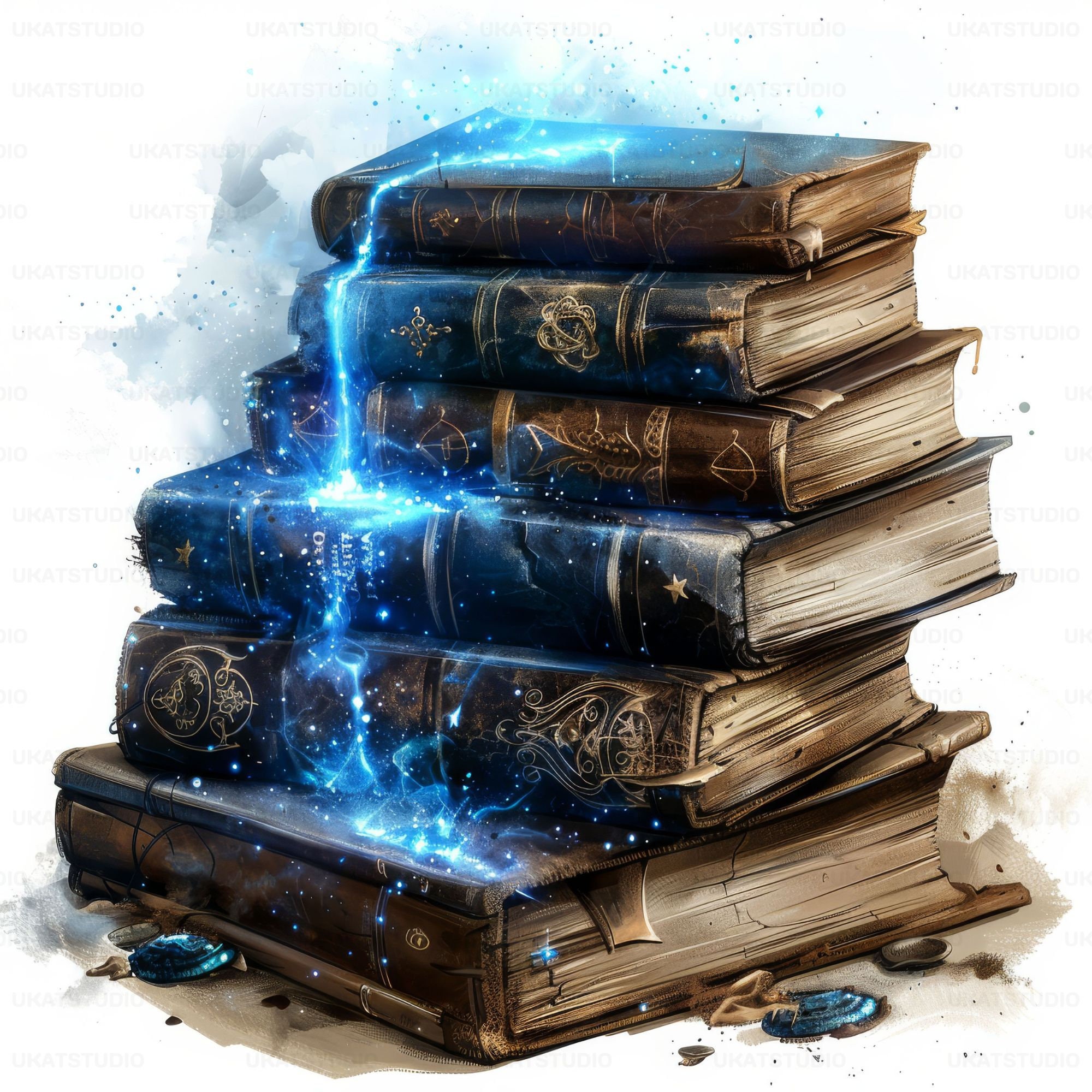 Spell Magic Fantasy Book Stack Clipart , 27 High Quality Images Jpgs ...